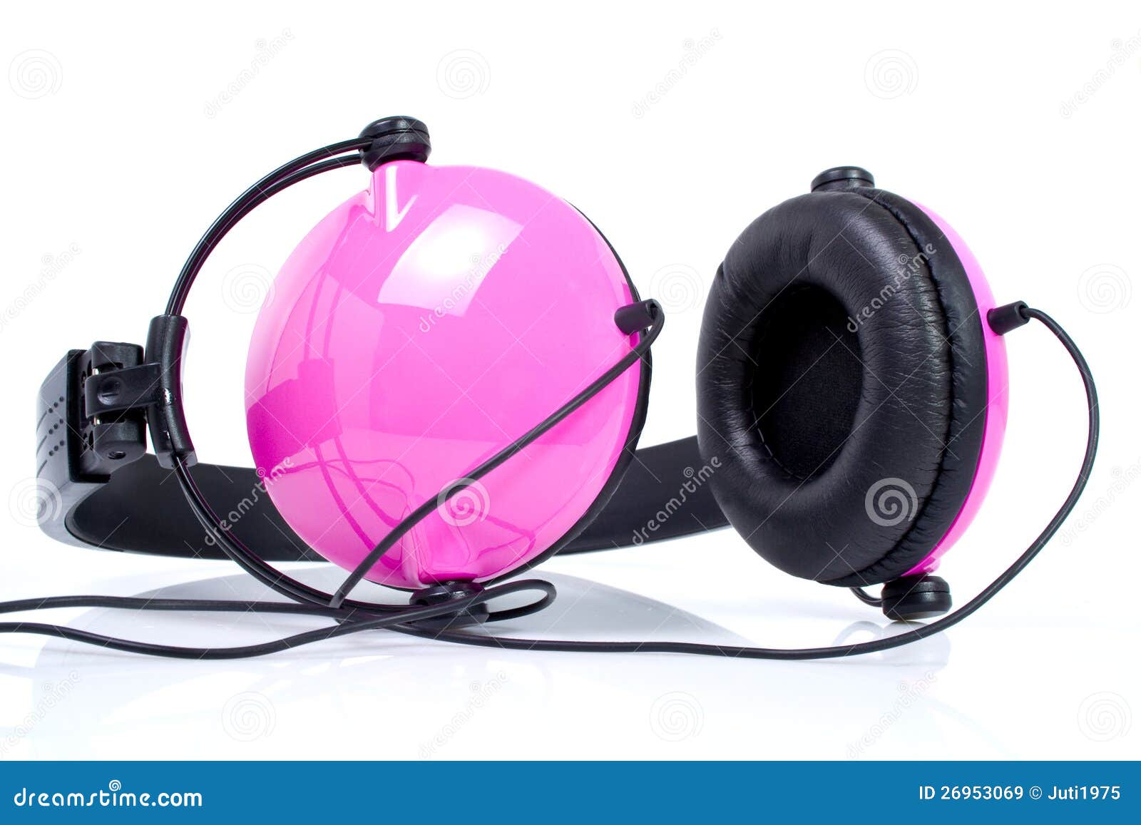 Pink headphones stock image. Image of earphone, digital - 26953069