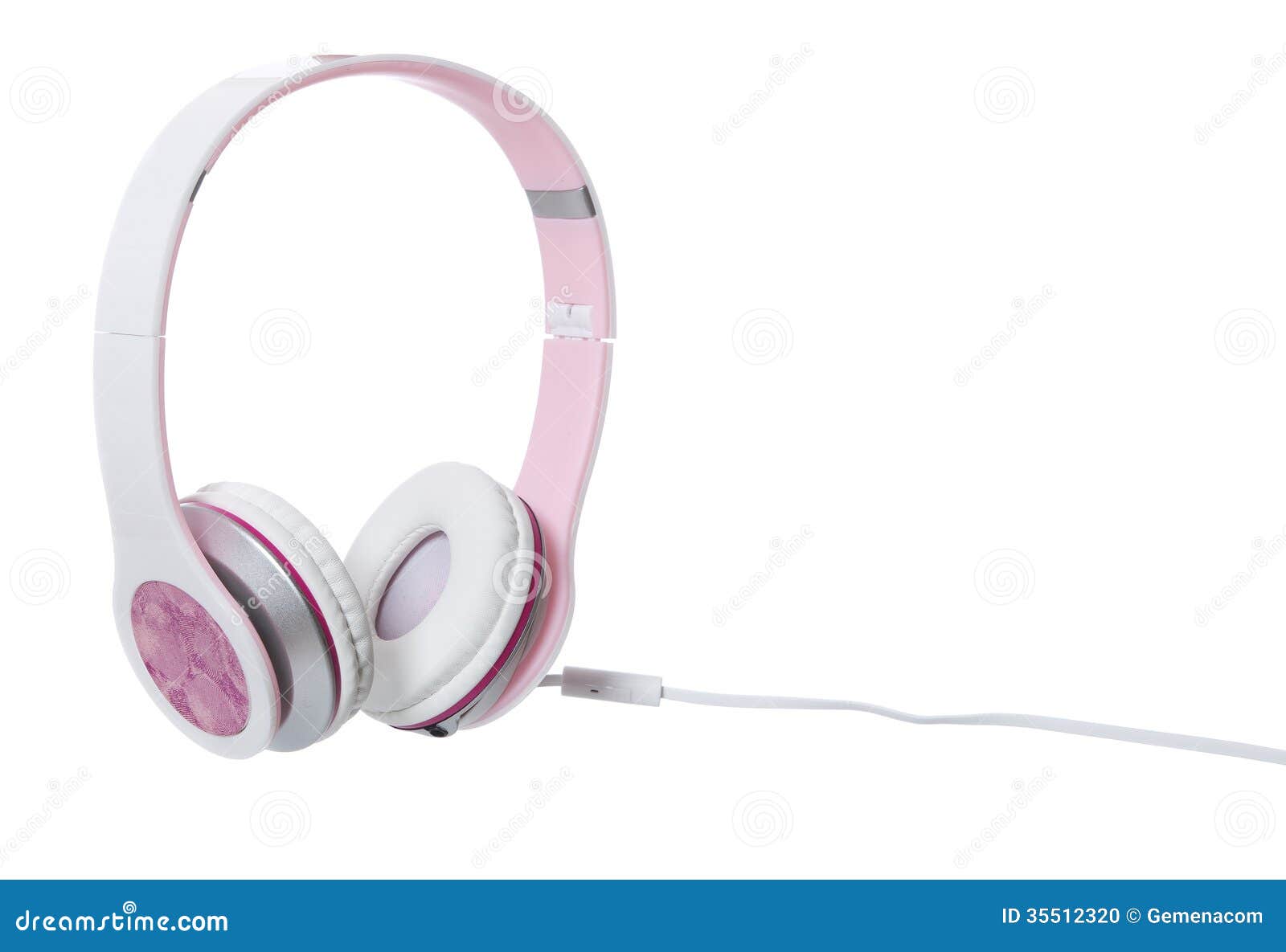 Pink Headphones stock photo. Image of equipment, white - 35512320