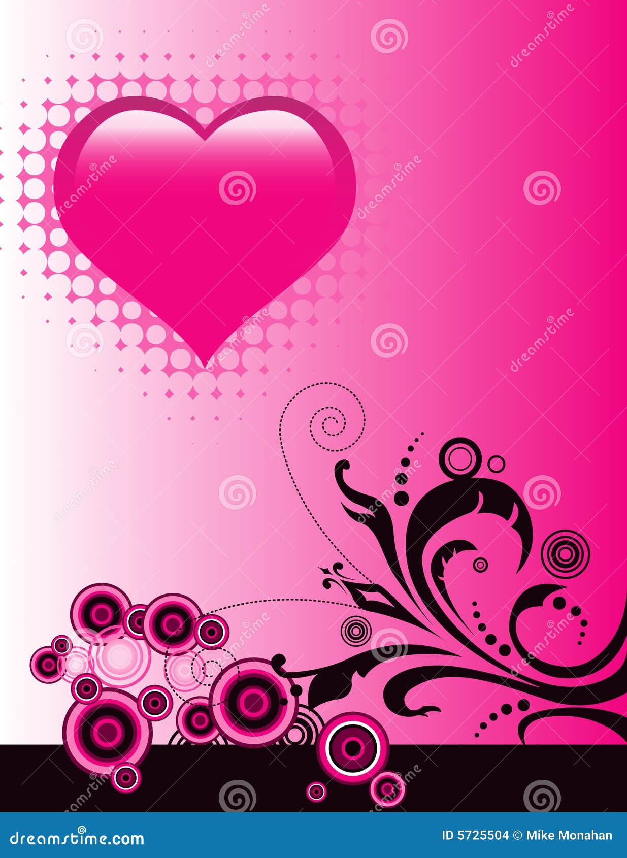 Pink heart stock vector. Illustration of abstract, designing - 5725504