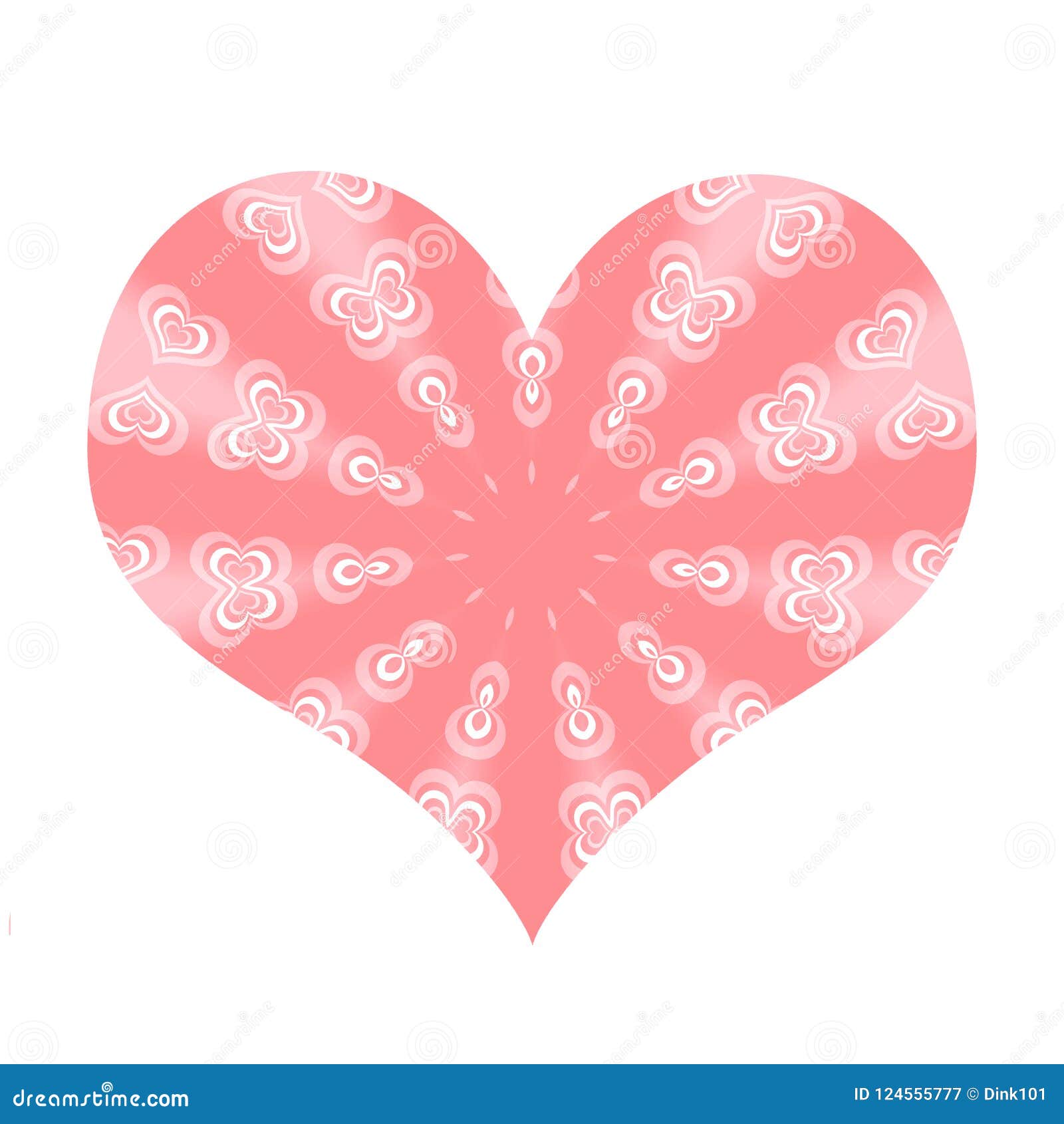 Pink Heart with Abstract Pattern Stock Illustration - Illustration of ...