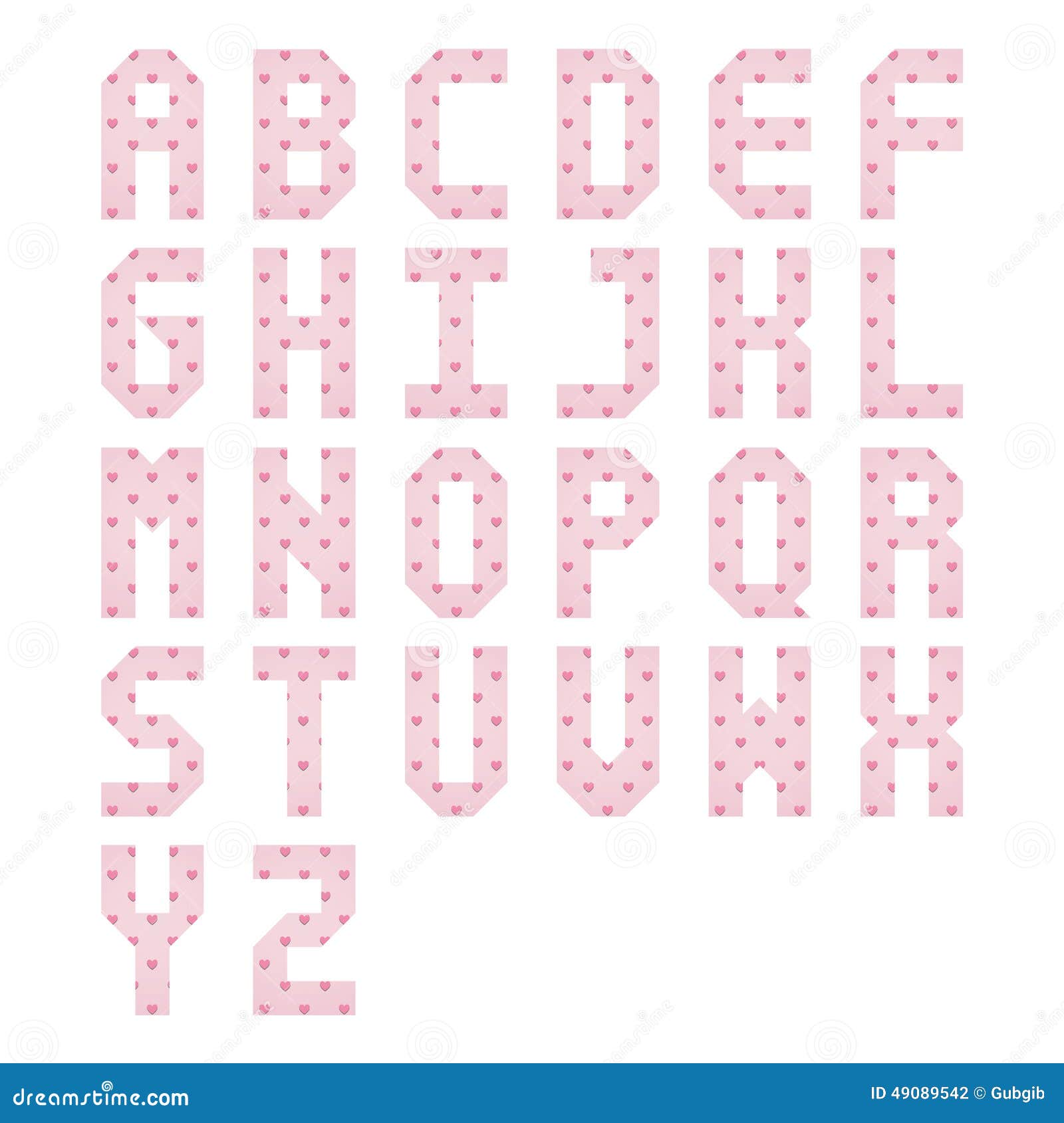 Pink Heart Alphabet Letters1 Stock Vector - Illustration of character ...