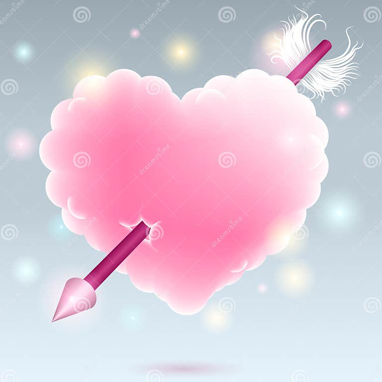 Pink heart with arrow stock vector. Illustration of drawing - 28113329