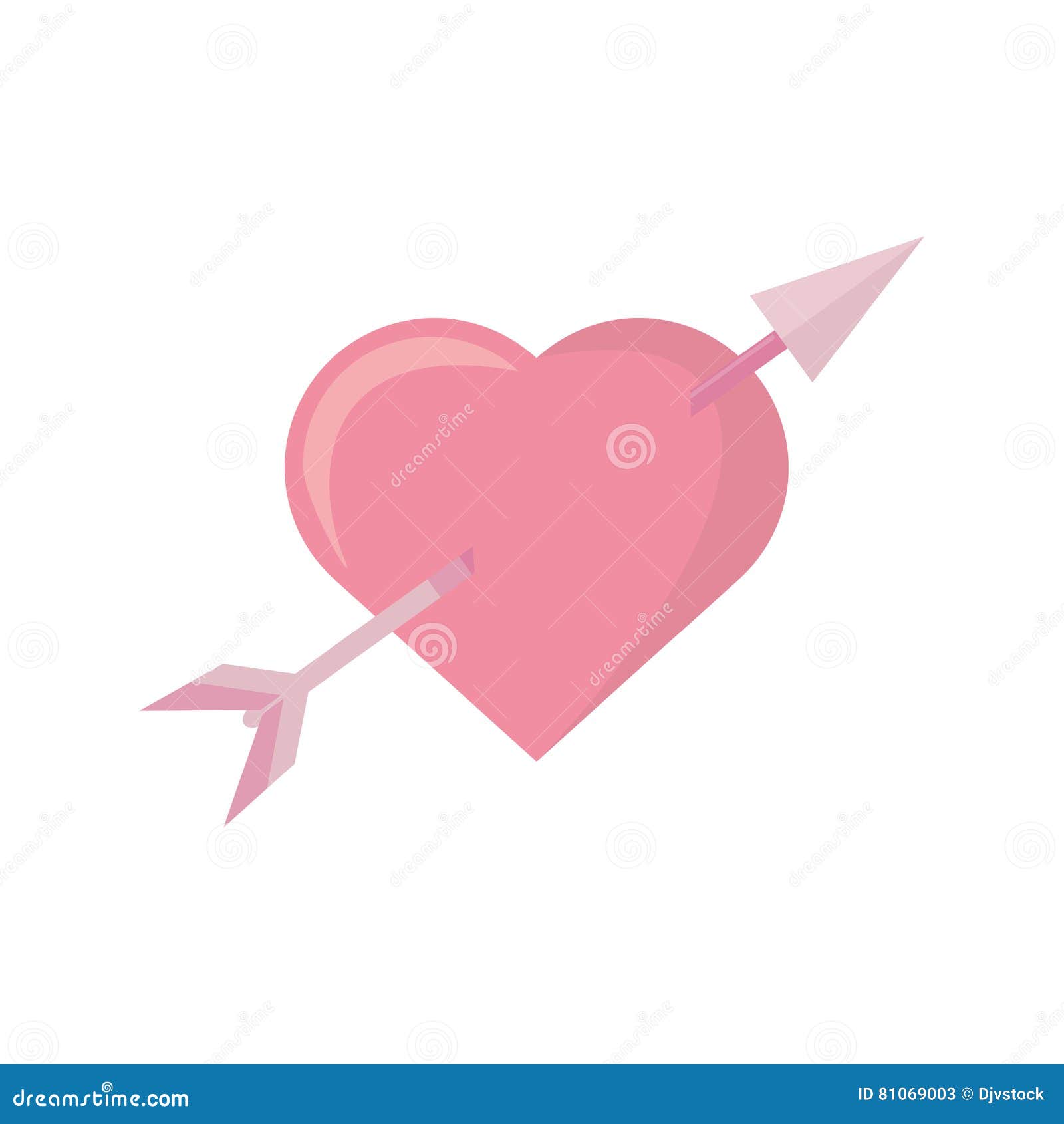 Pink Heart Arrow Love Symbol Stock Vector - Illustration of celebration ...
