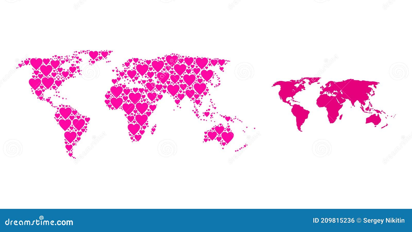Pink Heart Collage Map of World Stock Vector - Illustration of ...
