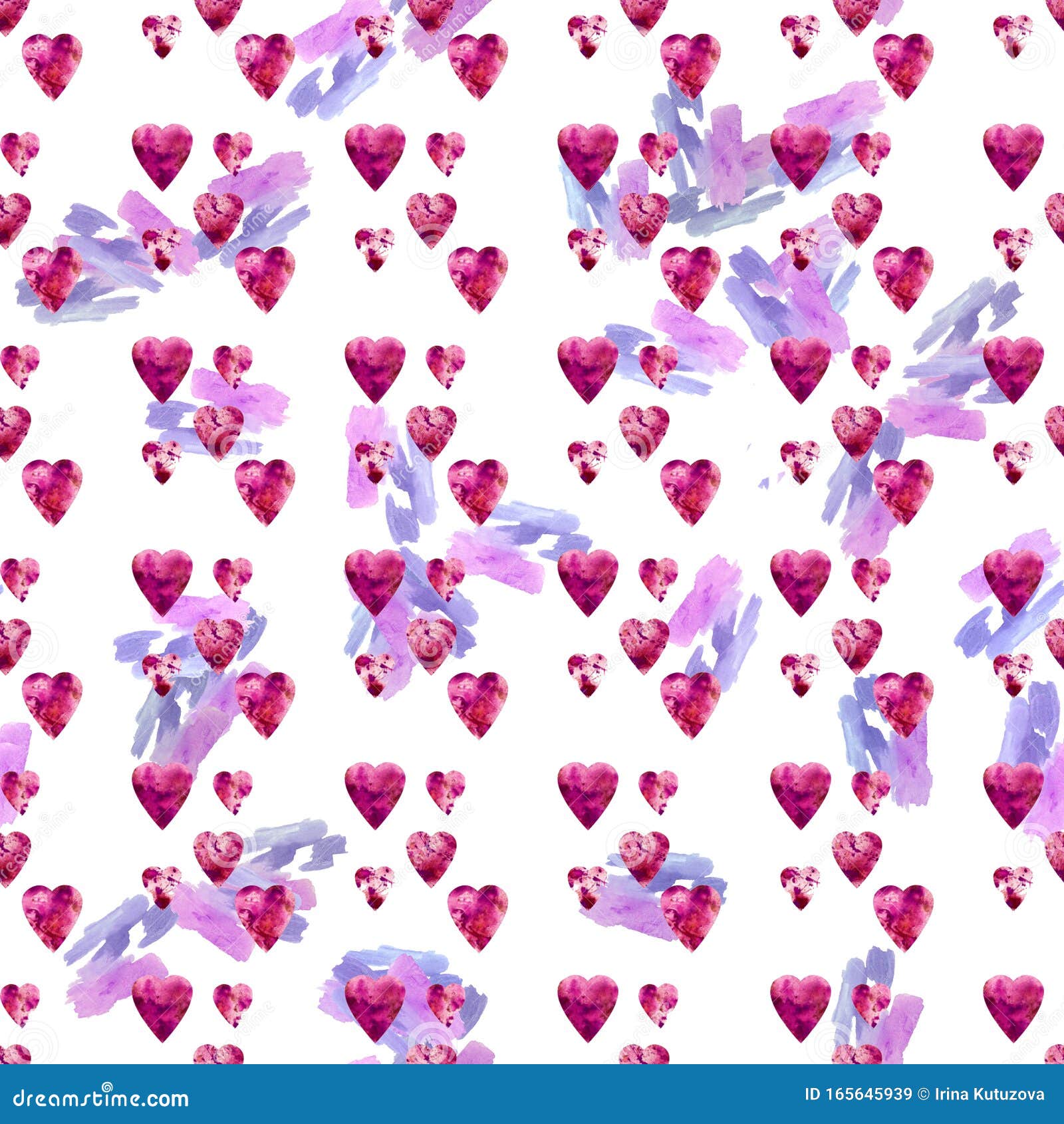 Pink Heart on a Colored Background Seamless Pattern Stock Image - Image ...
