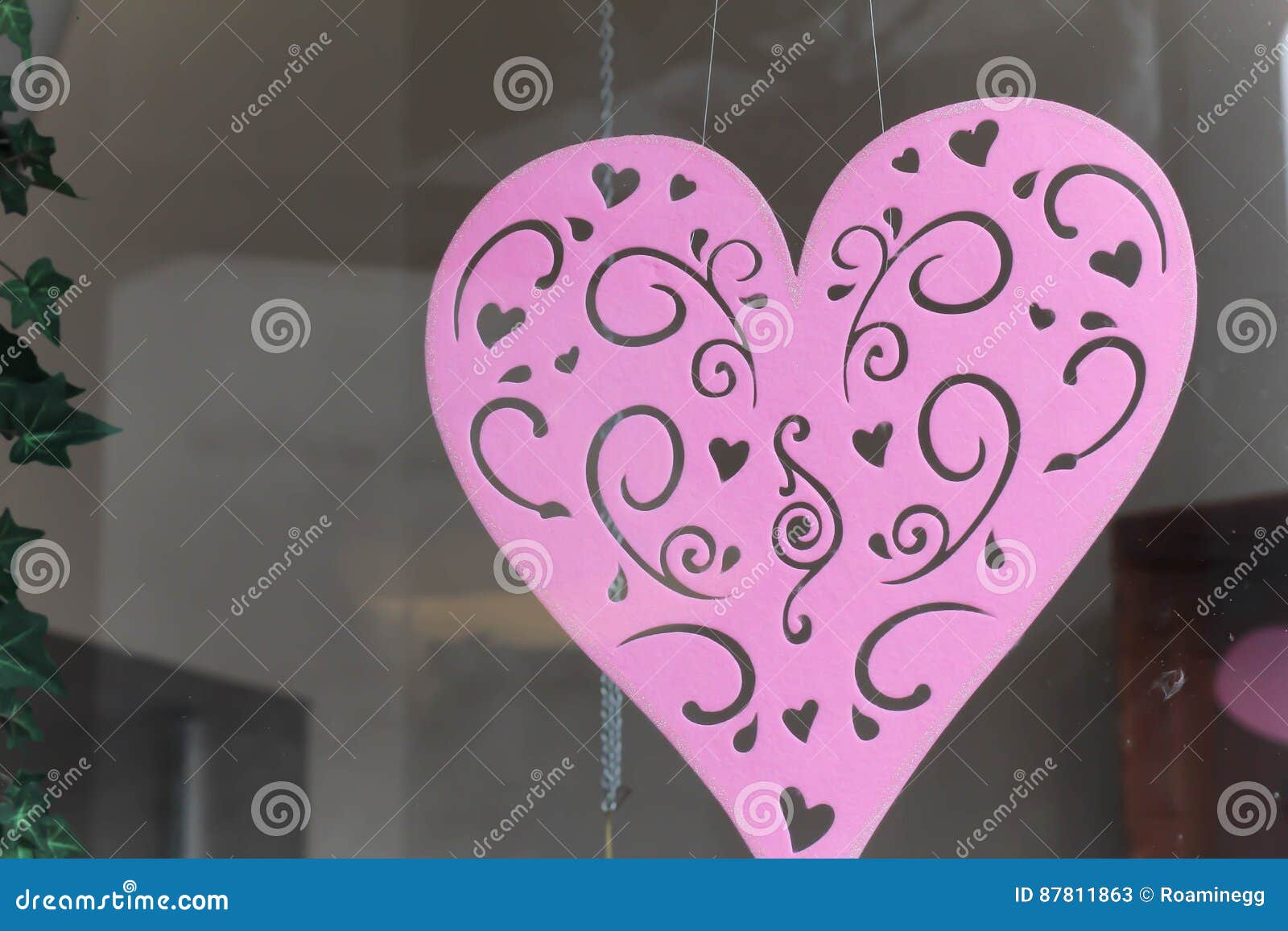 Pink heart stock image. Image of glass, display, detail - 87811863