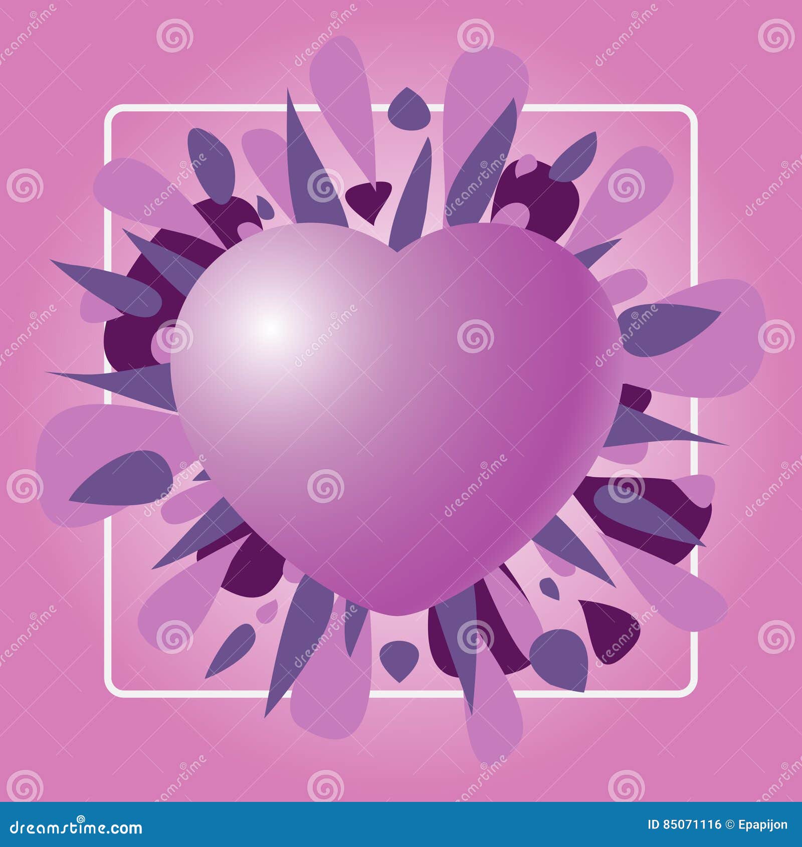 Pink Heart with the Explosion in the Background Stock Vector ...