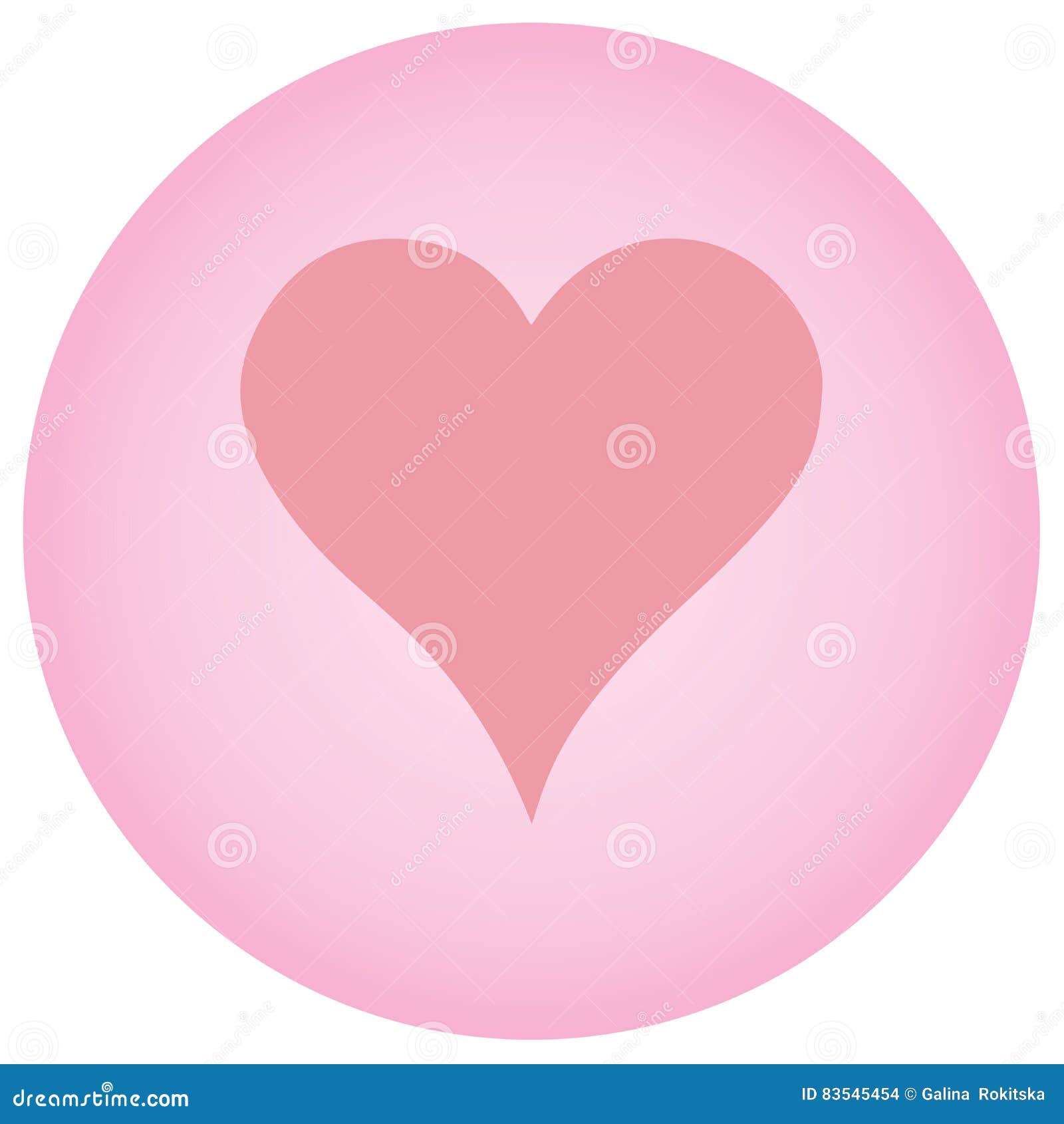Pink Heart on Gradient Pink Background. Flat Illustration Stock ...