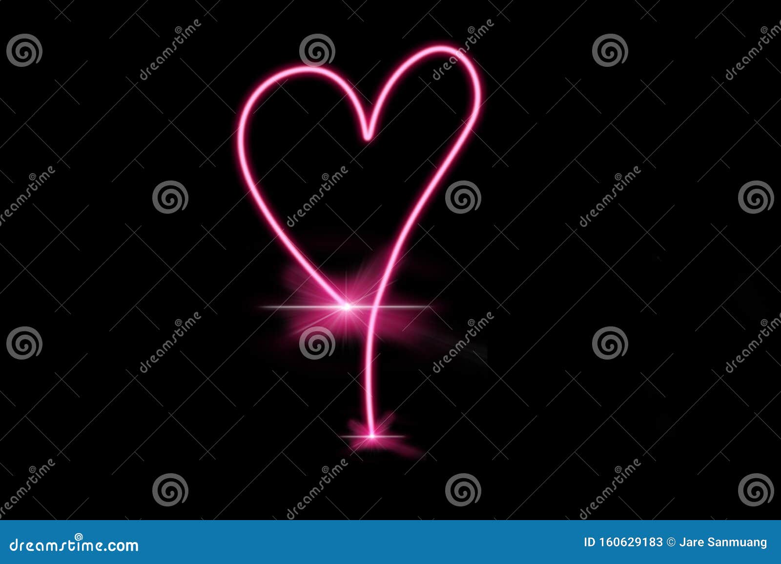 Pink Hearts Black Background