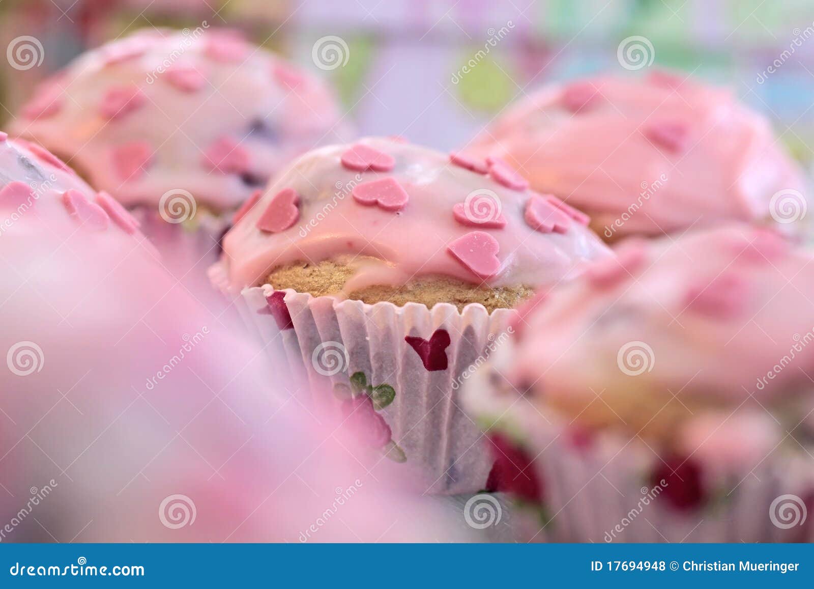Pink Heart Muffins stock photo. Image of celebration - 17694948