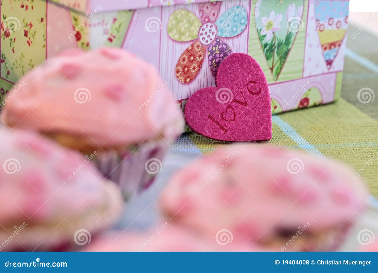 Pink Heart Muffins stock photo. Image of birthday, gift - 19404008
