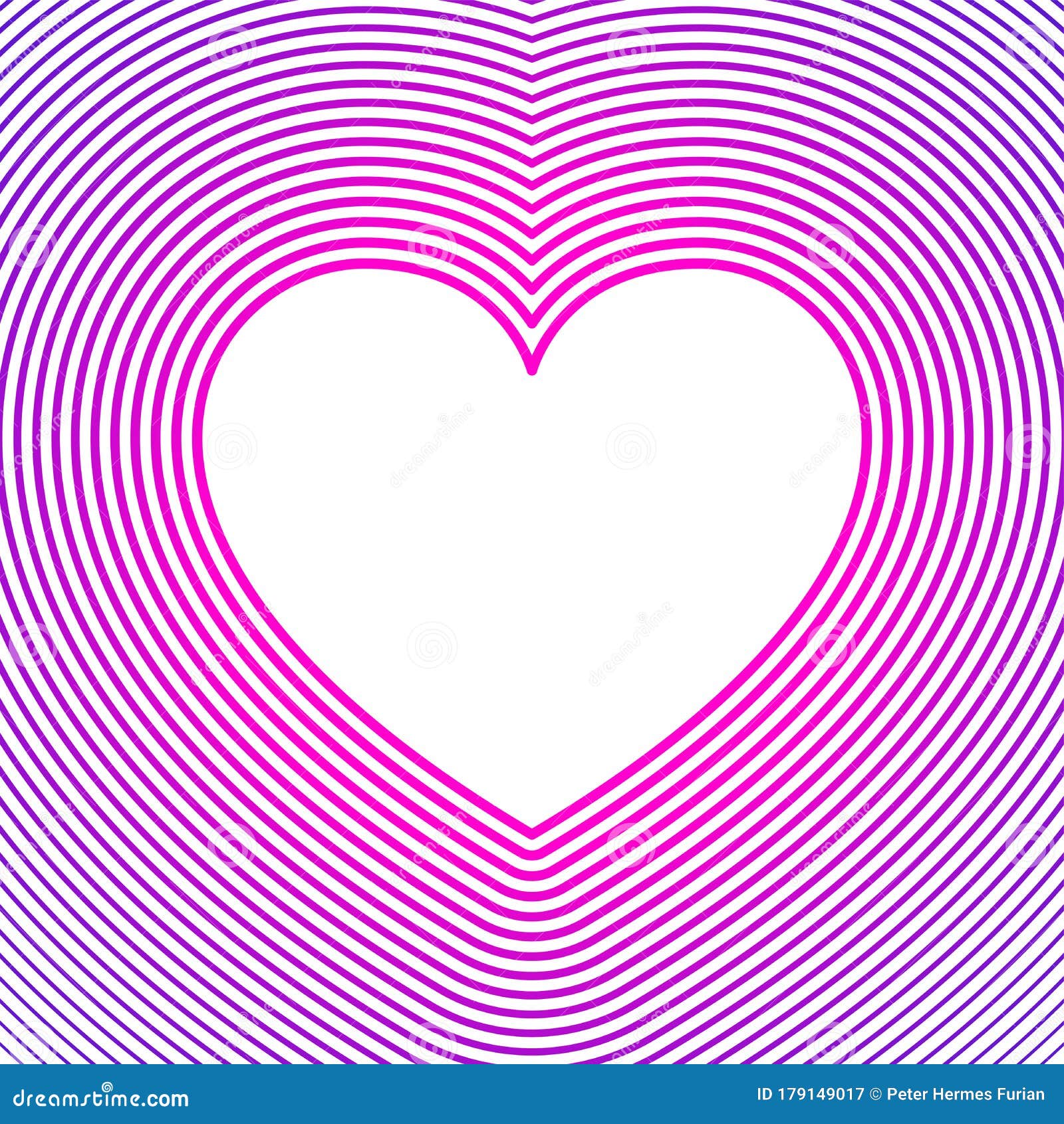 White Heart Symbol with Pink and Purple Offset Lines Over White Stock ...