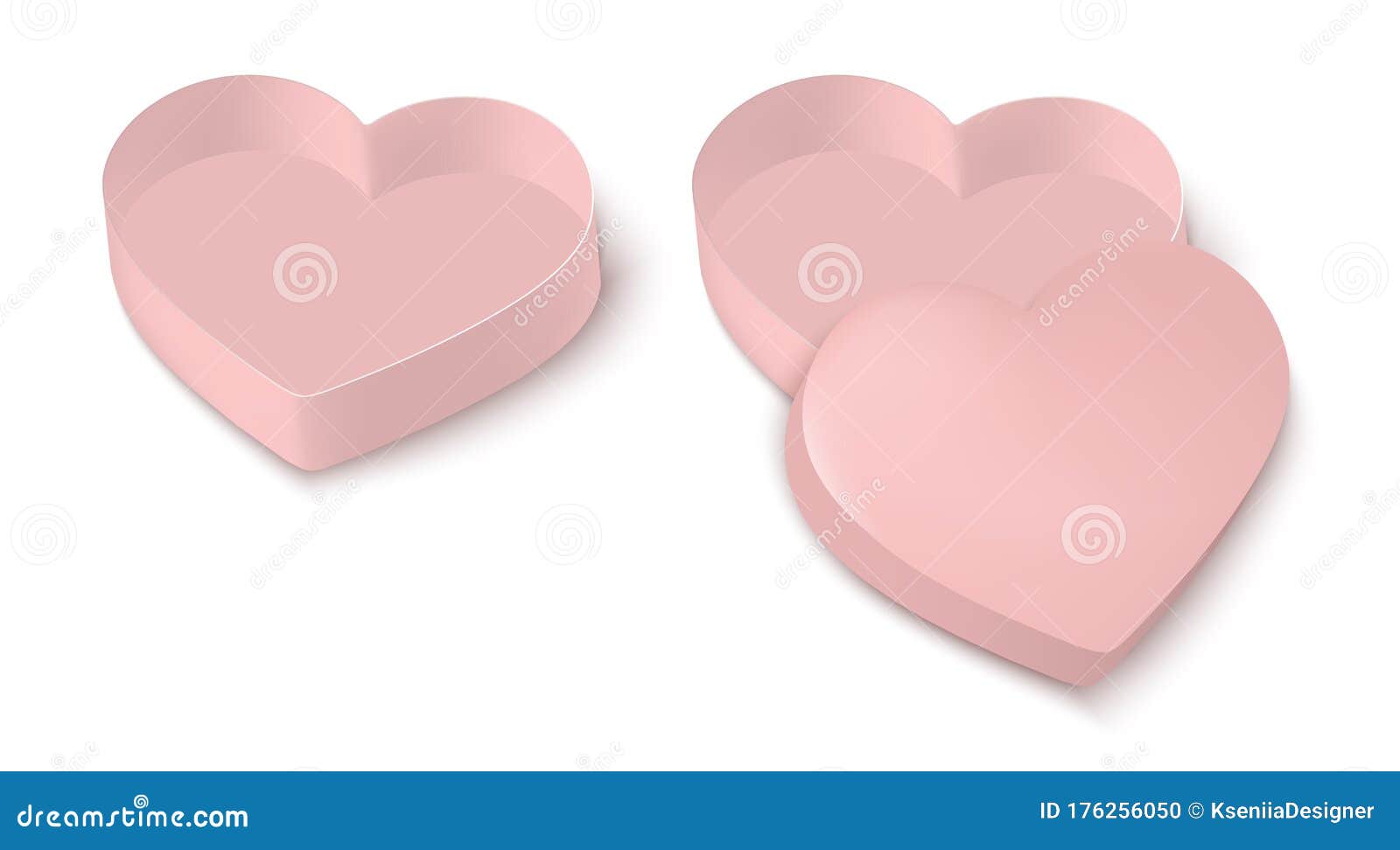 Pink Heart Package for Snacks, Food and Chocolate. Open Box Stock ...