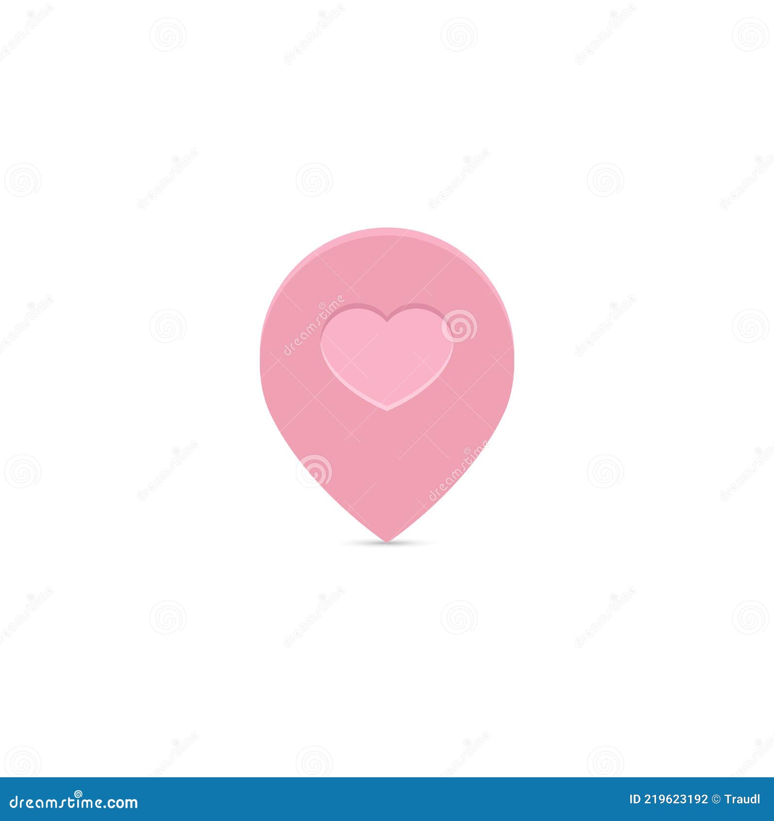 Pink Heart Pin Design on the White Background. Vector Illustration ...