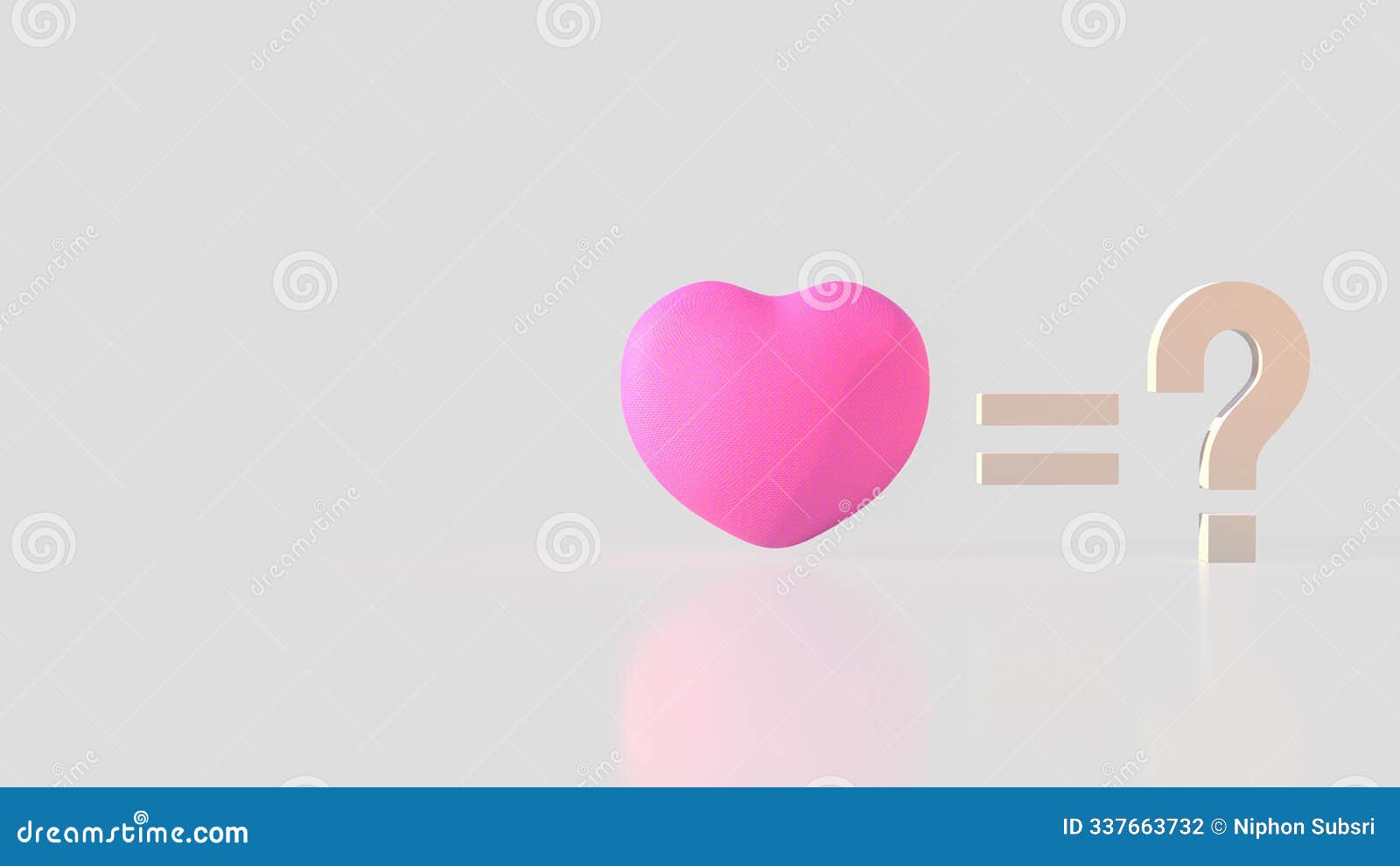 The Pink Heart and Question Mark for Love Concept 3d Rendering Stock ...