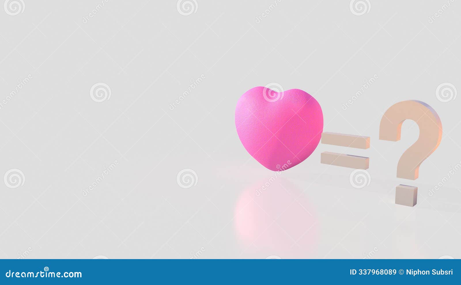 The Pink Heart and Question Mark for Love Concept 3d Rendering Stock ...
