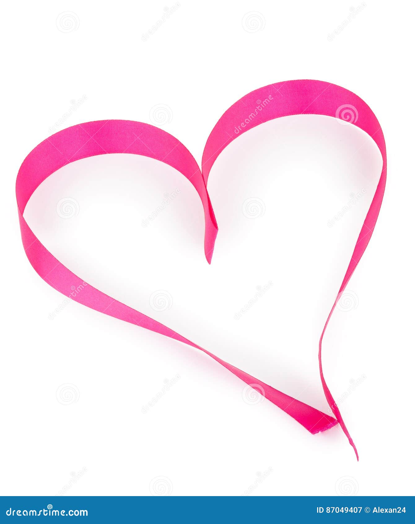 Pink heart ribbon stock image. Image of space, isolated - 87049407