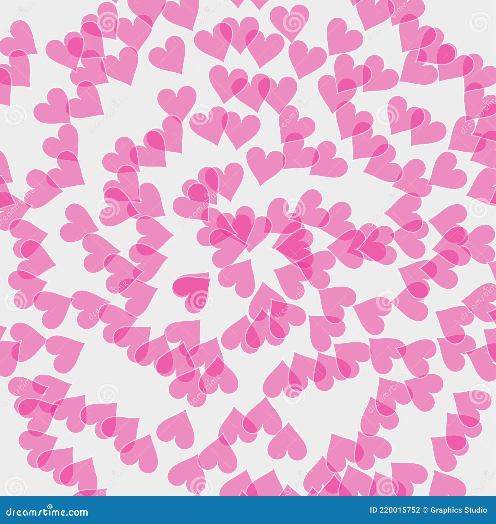 Pink Heart Seamless Pattern Template Stock Vector - Illustration of ...