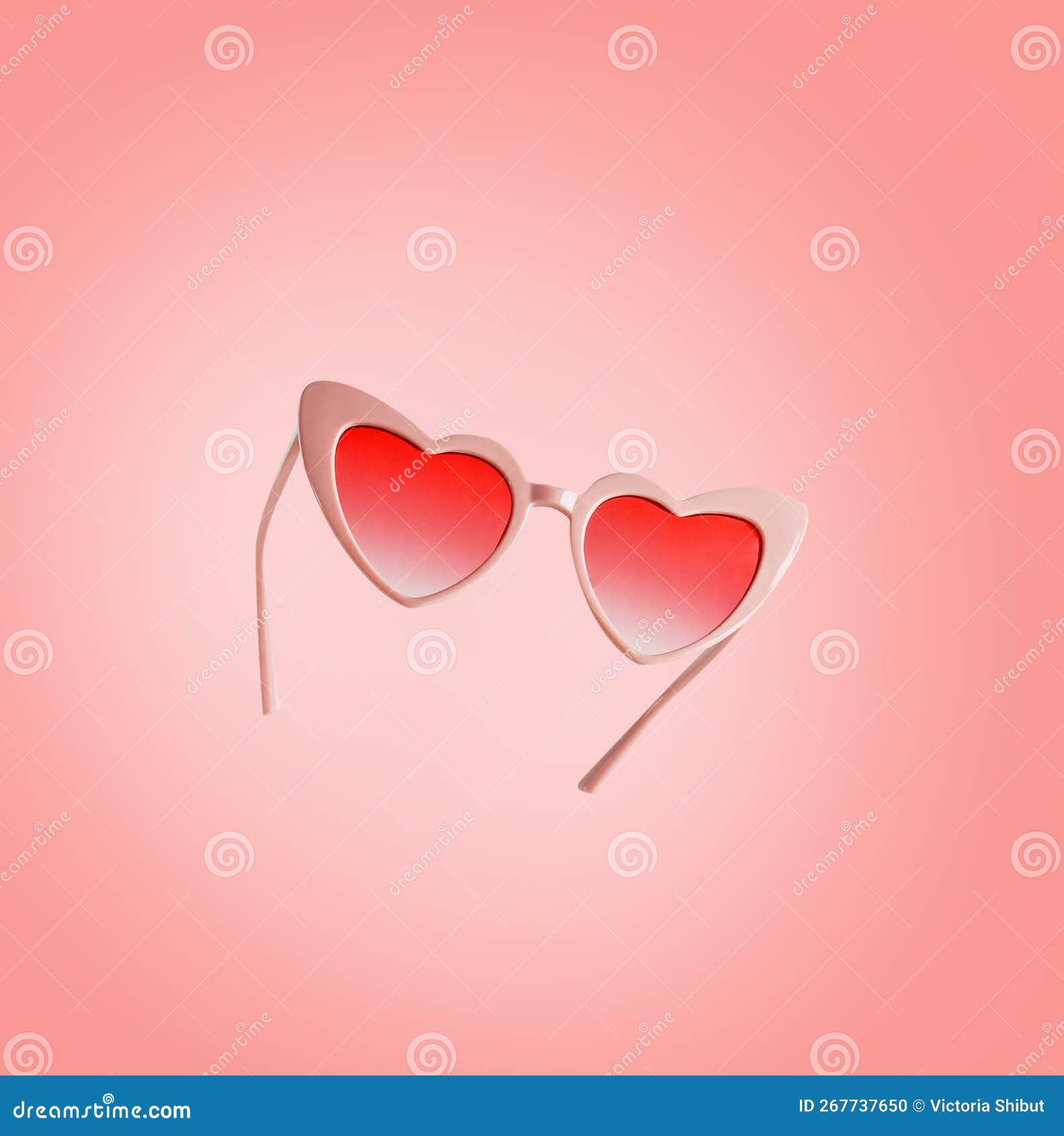 Pink Heart Shape Valentines Day Sunglasses Flying at Pink Background ...