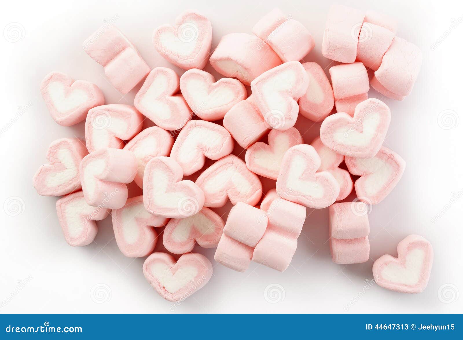 Pink Heart Shaped Marshmallows Stock Image - Image of gelatin, snack ...