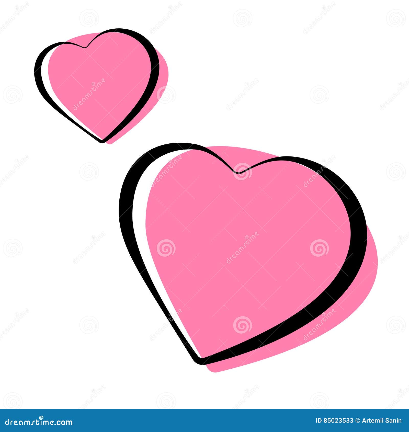 Pink Heart Outlines