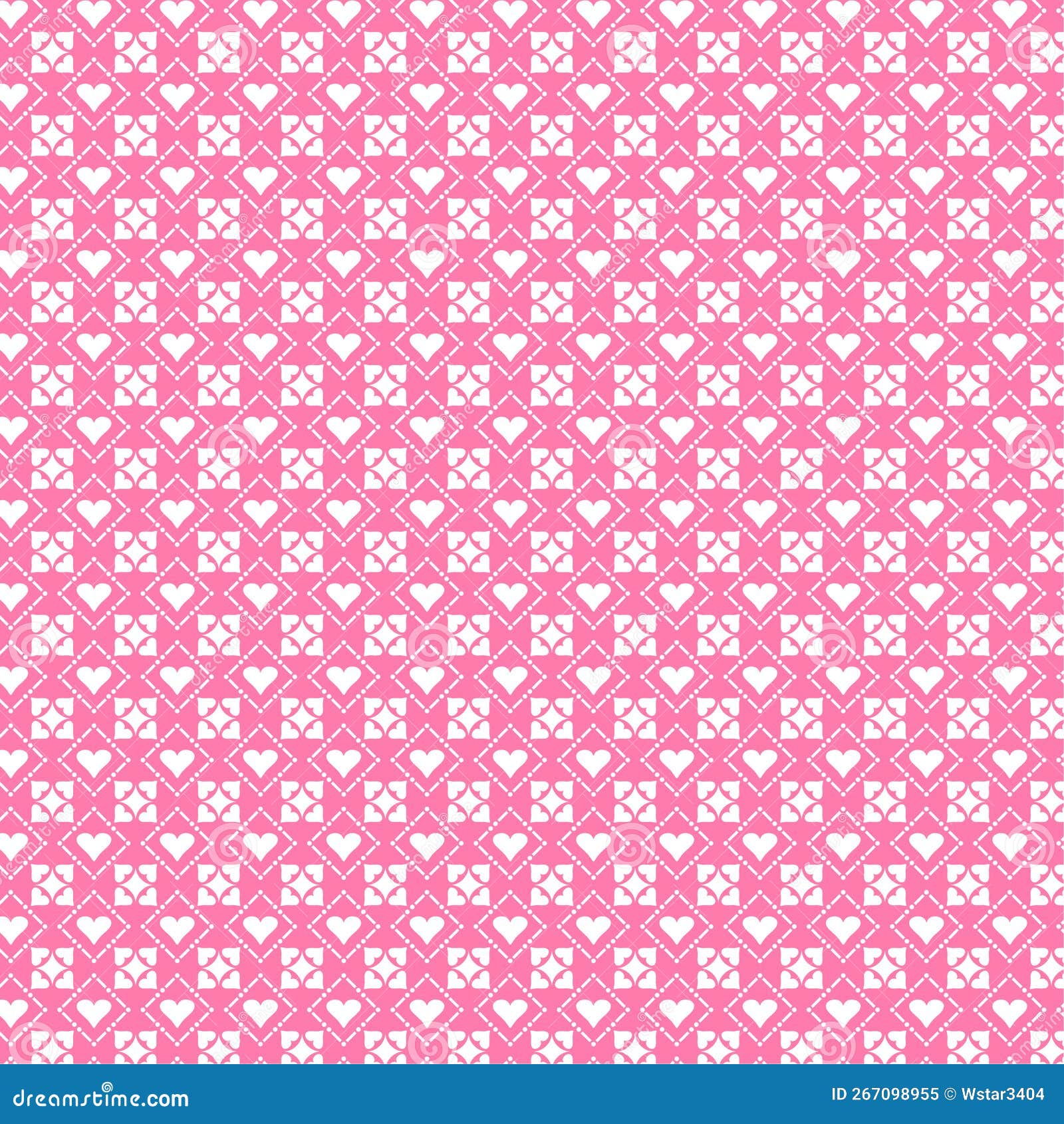 Pink Heart Square Grid Line Pattern Stock Vector - Illustration of ...