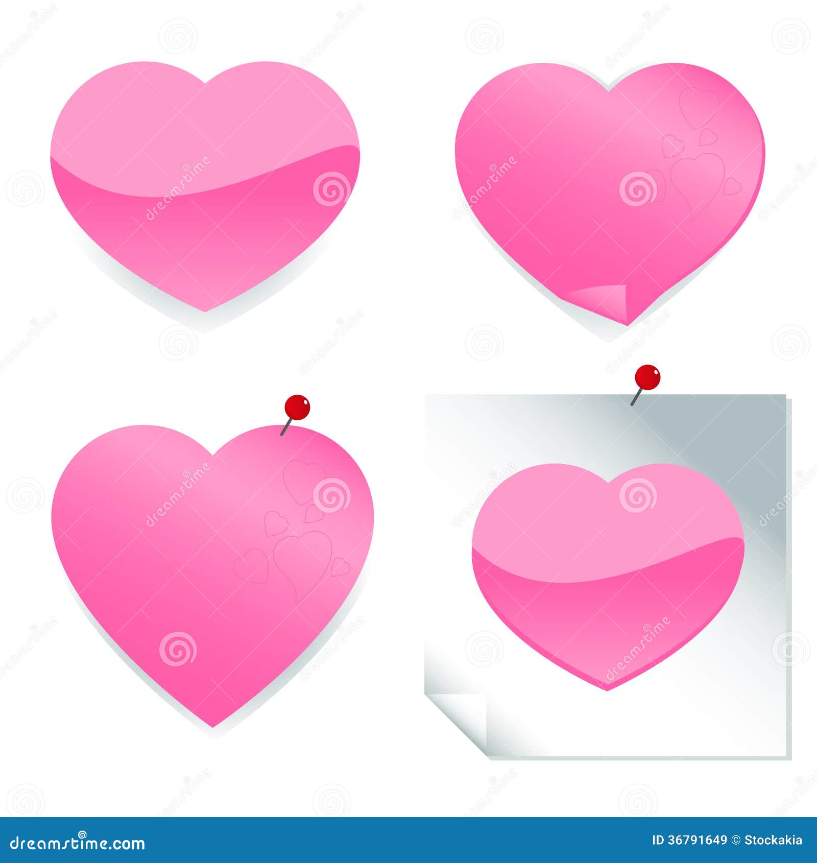Pink heart stickers stock vector. Illustration of adhesive - 36791649