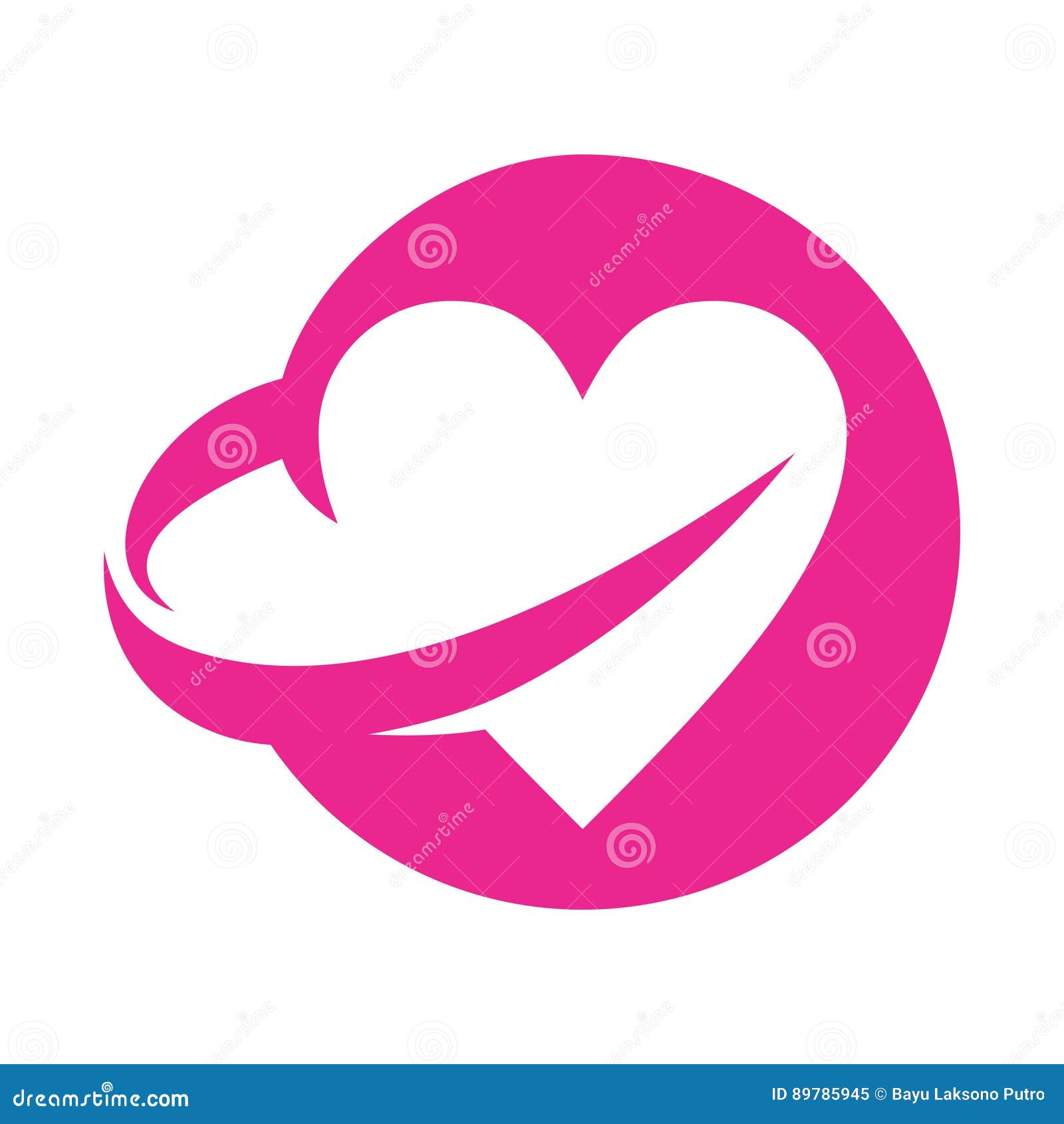 PINK HEART with SWOOSH ICON Stock Vector - Illustration of heart, draw ...
