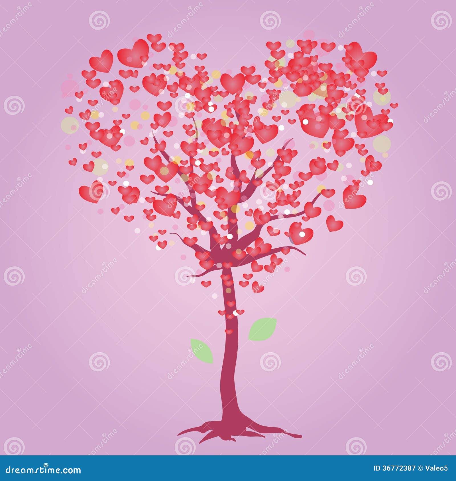 Pink heart tree stock vector. Illustration of plant, love - 36772387
