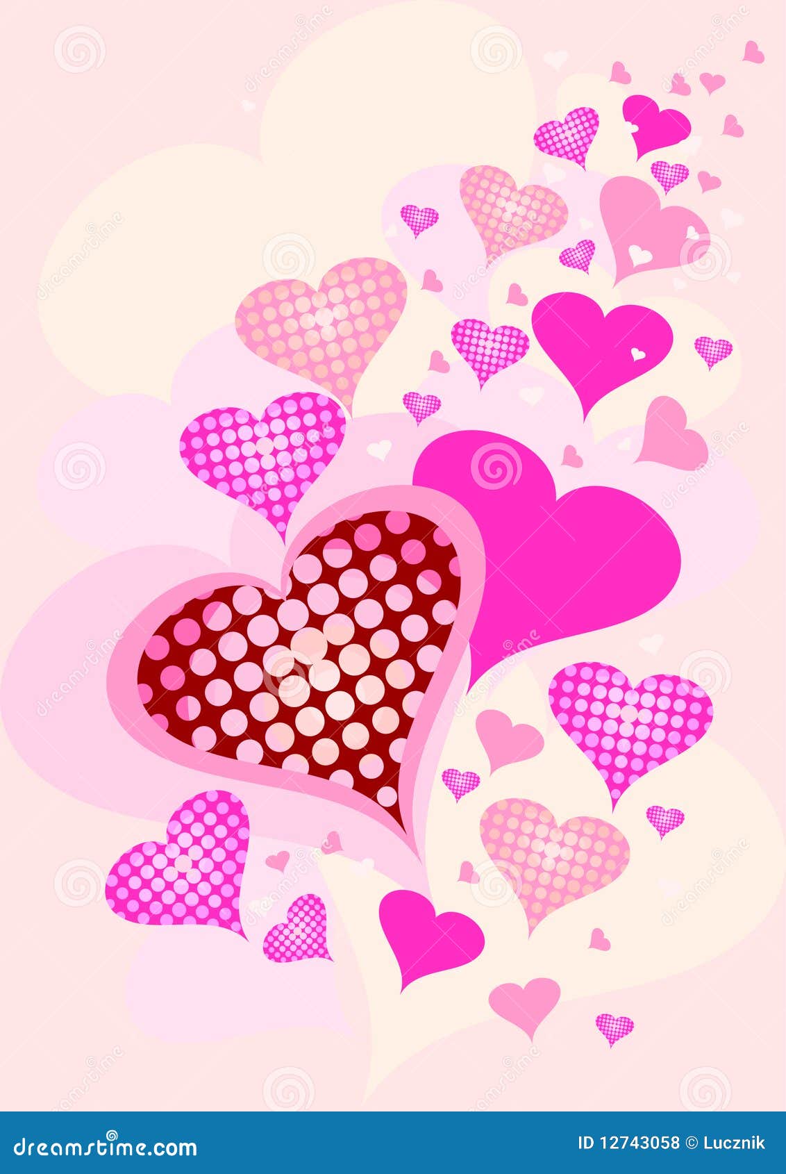 Pink hearts stock vector. Illustration of heart, valentine - 12743058