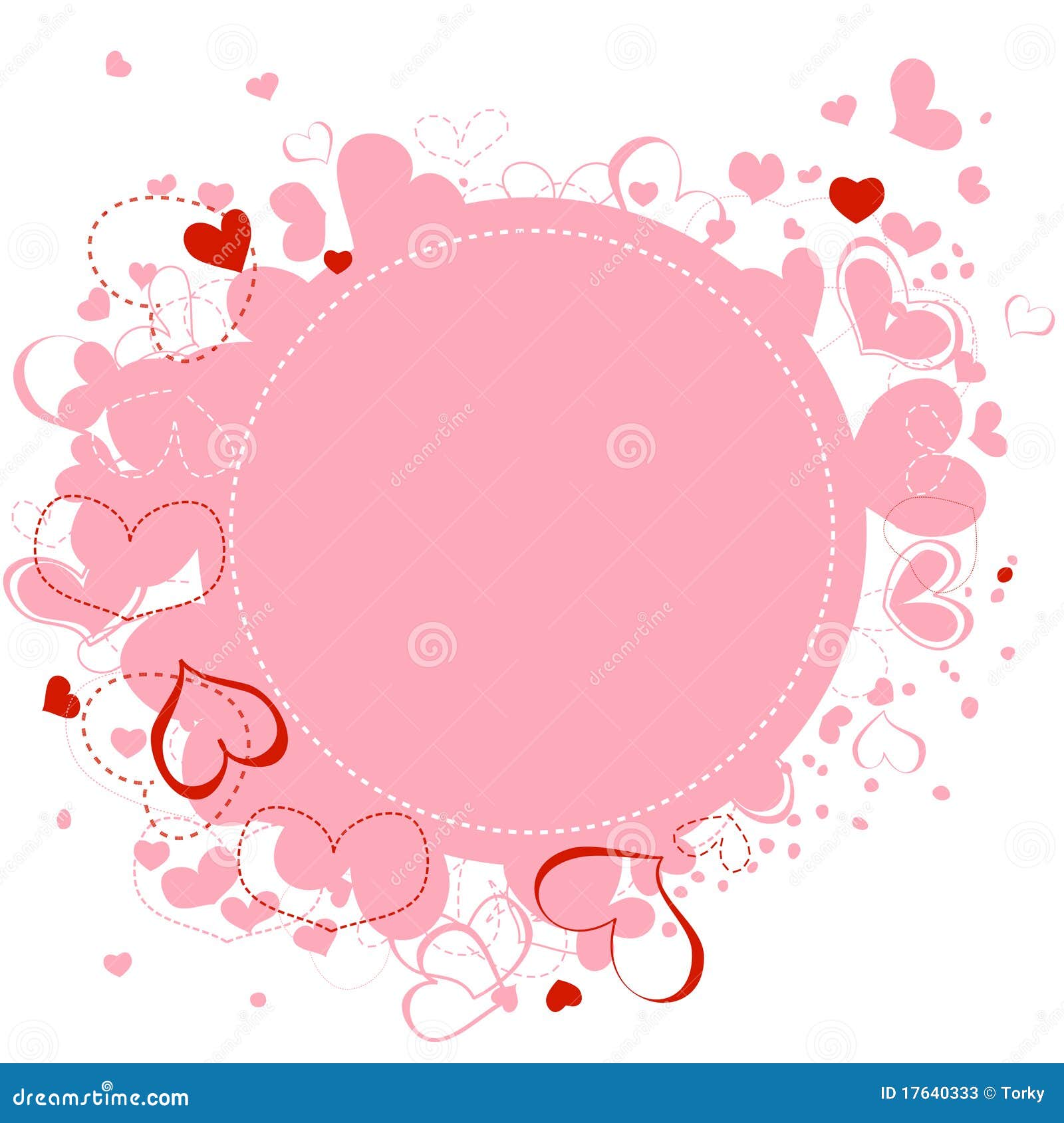 Pink hearts frame stock vector. Illustration of curve - 17640333