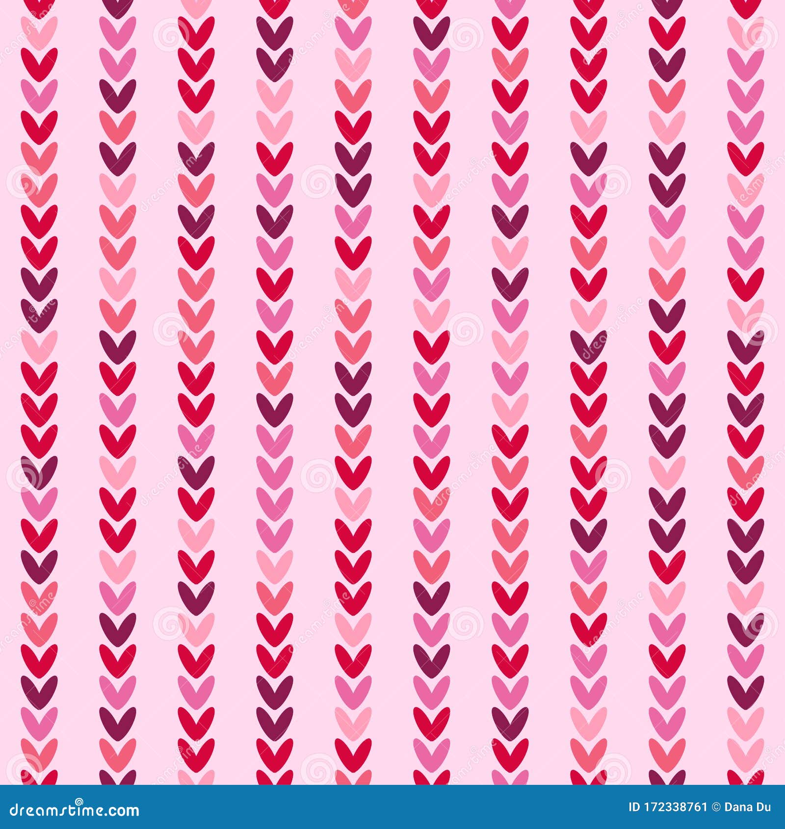 Pink Hearts Knit Rows Pattern Stock Vector - Illustration of textile ...