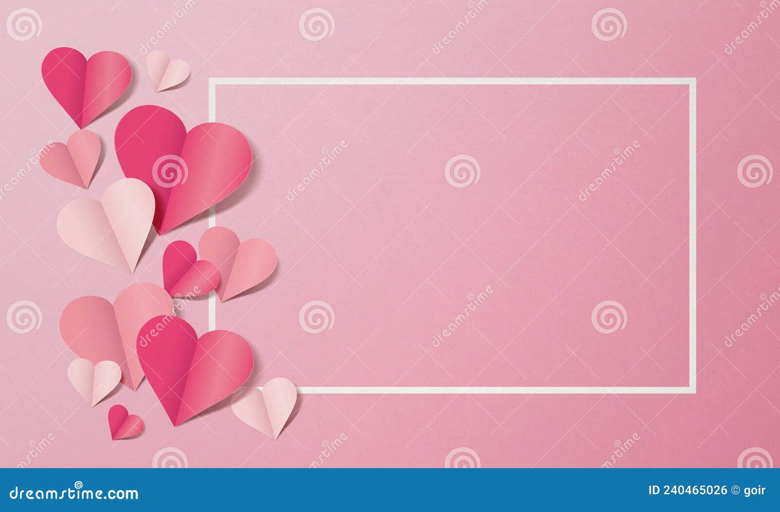 Pink hearts on pink paper stock illustration. Illustration of elegance ...