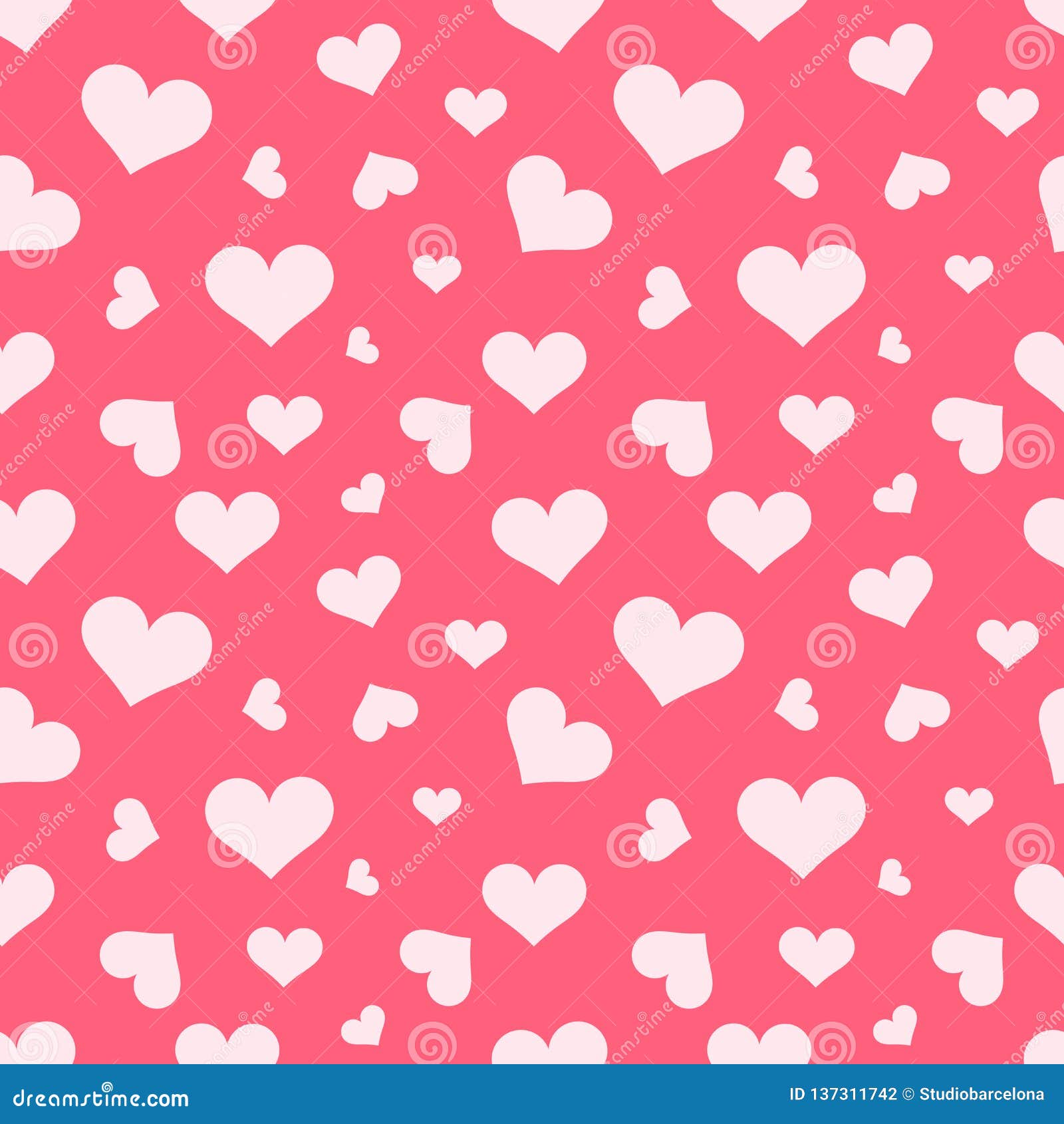 Pink hearts pattern stock vector. Illustration of pattern - 137311742