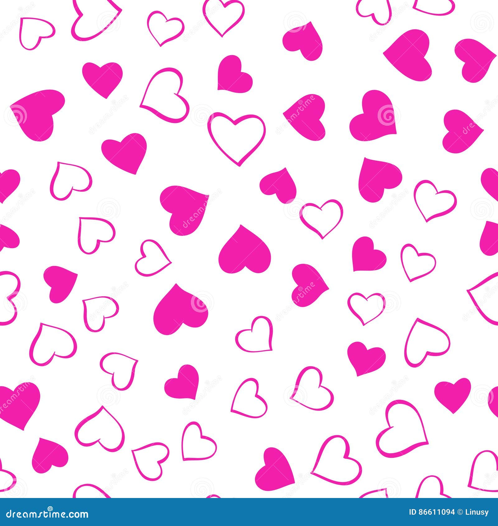 Pink hearts pattern stock vector. Illustration of design - 86611094