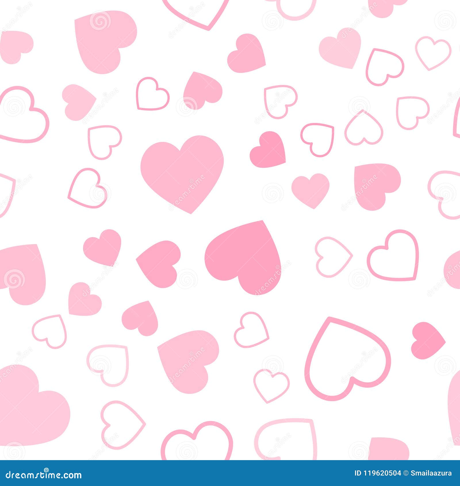 Pink Hearts Seamless Pattern. Vector Illustration Stock Vector ...