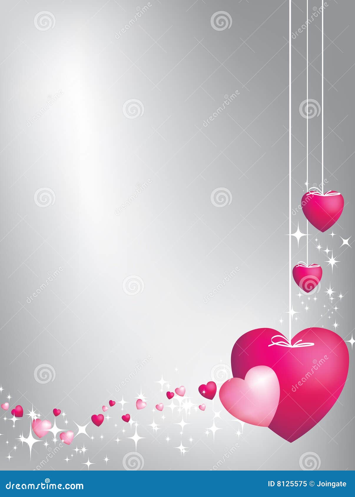 Pink hearts on strings stock vector. Illustration of glossy - 8125575
