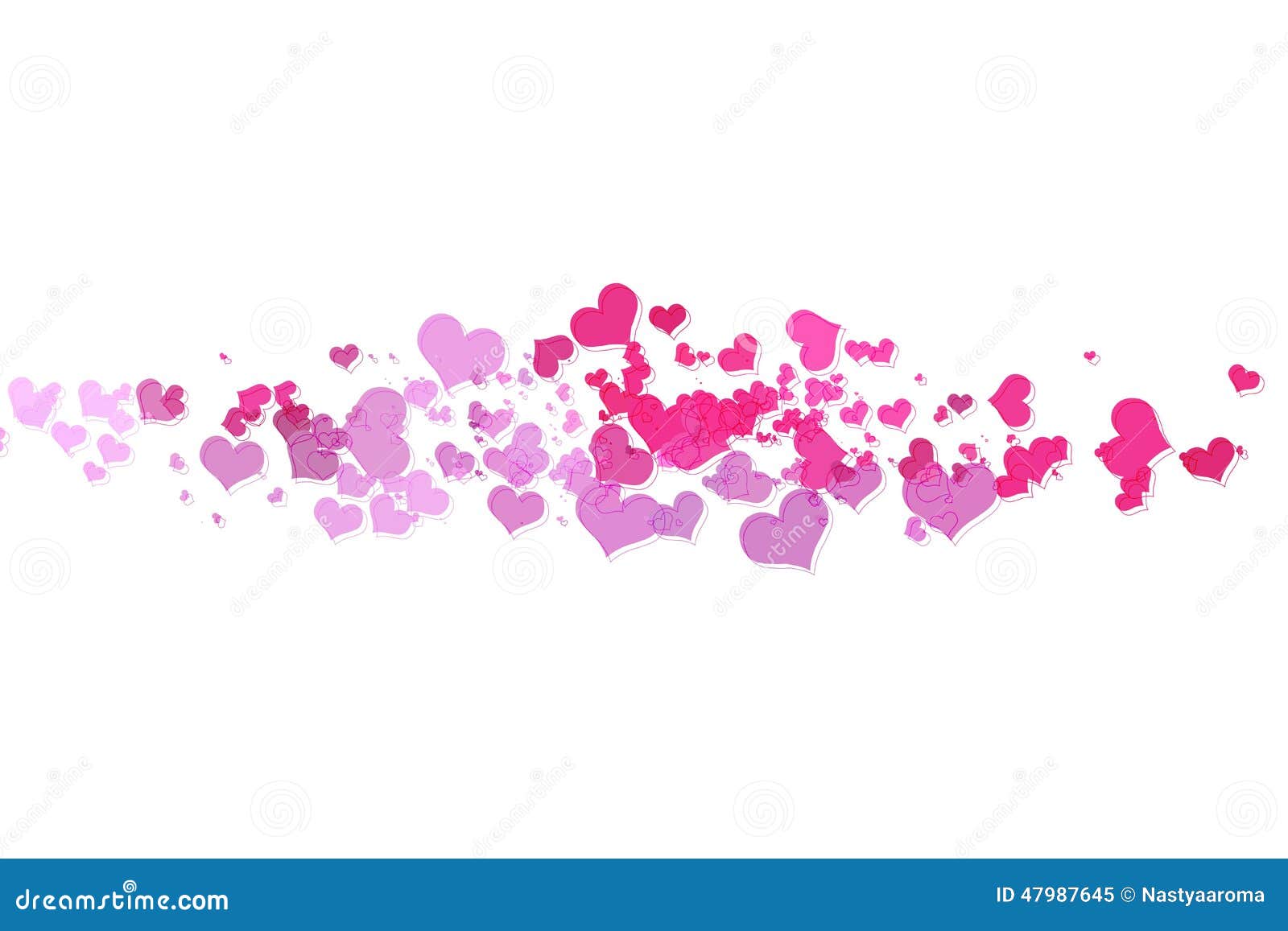 Pink Hearts with White Background Stock Vector - Illustration of ...