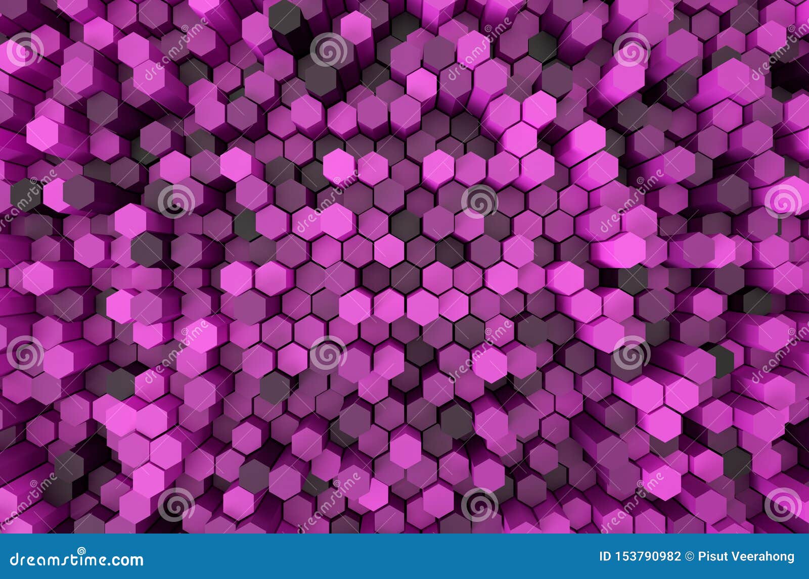 Pink Hexagon Pattern 3d Rendering Stock Illustration - Illustration of ...
