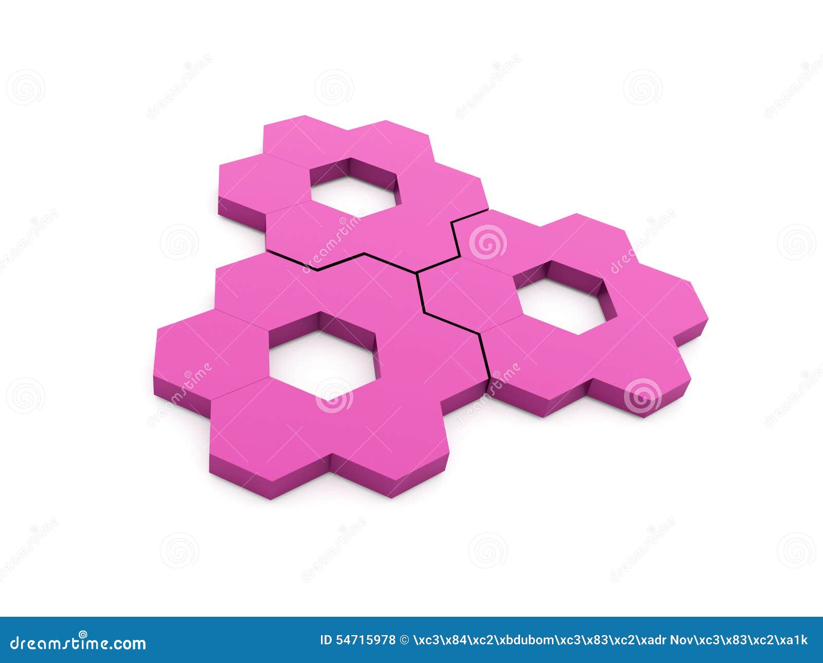 Pink Hexagonal Prism Isolated On White Backdrop Vector Illustration ...