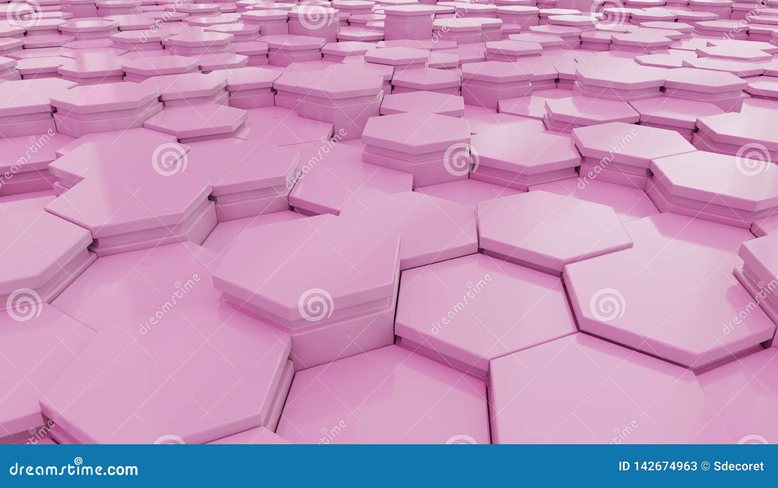 Pink Hexagone Background Pattern 3D Rendering Stock Illustration ...