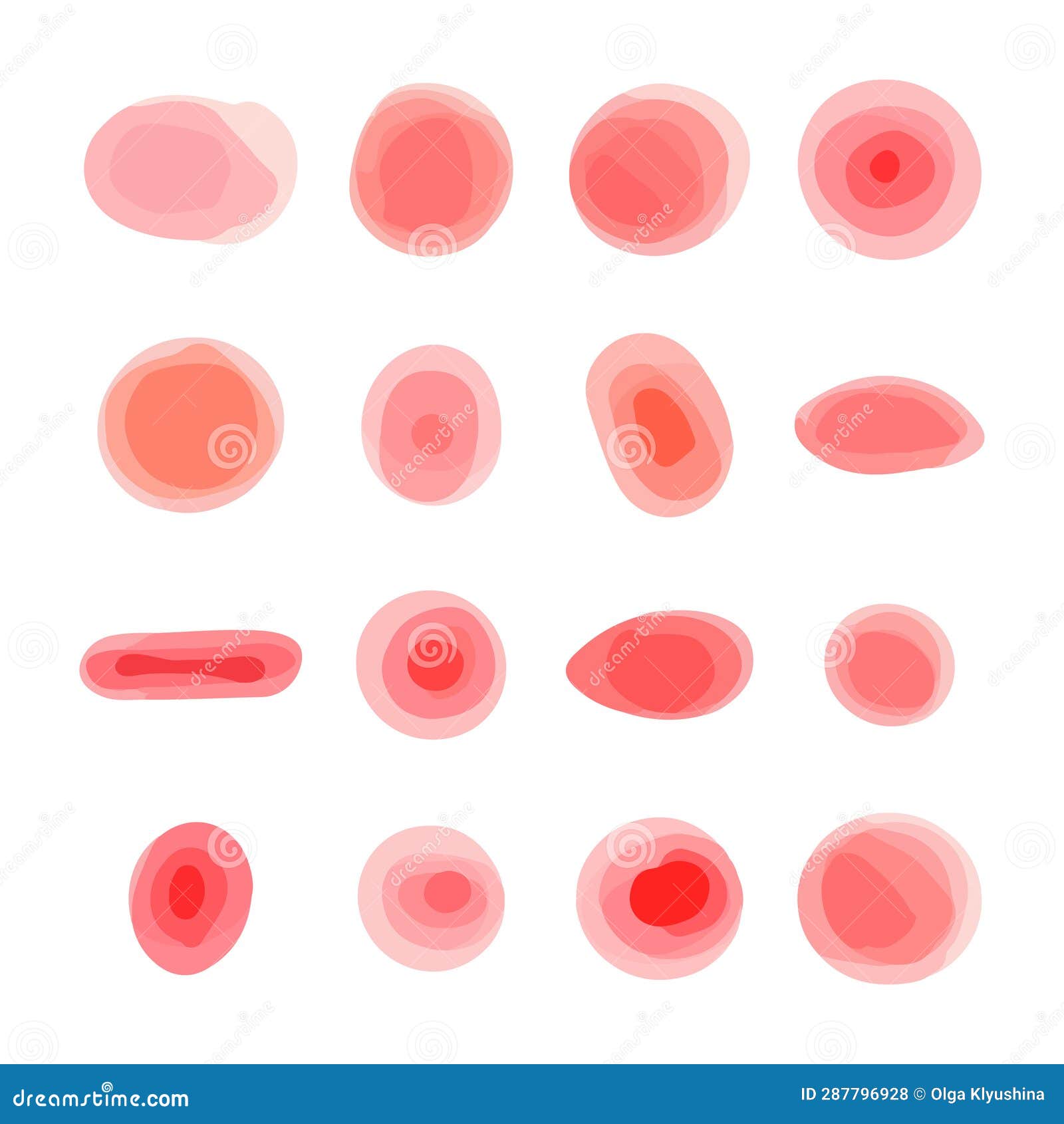 Pink Highlight Marker Circle Frame Set Vector Illustration. Stock ...