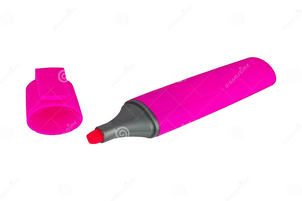 Pink Highlighter Isolate on a White Background Stock Image - Image of ...