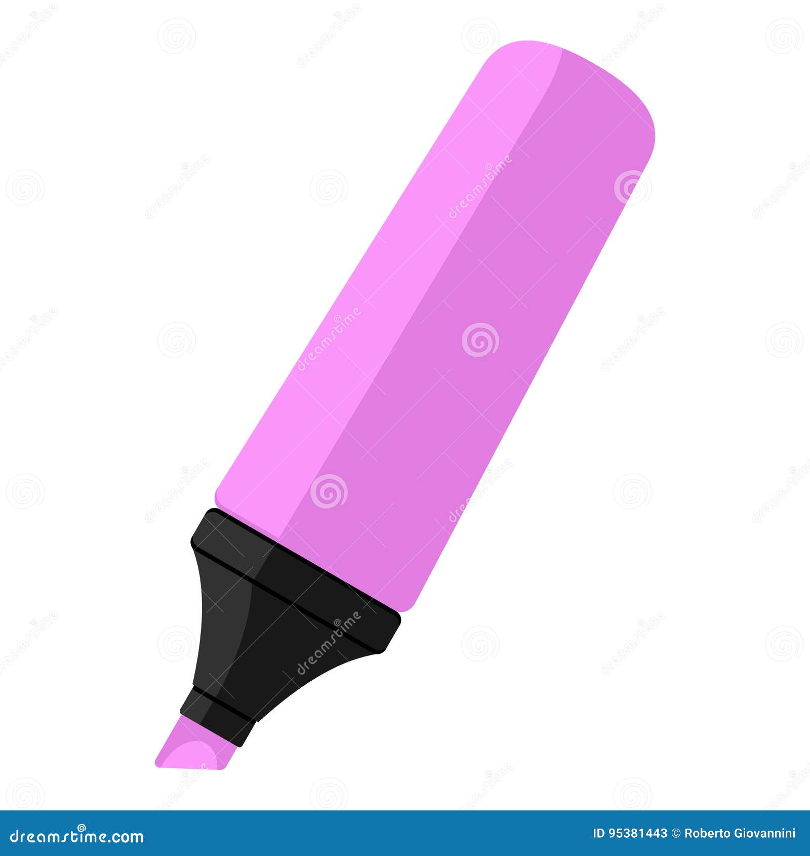 Pink Highlighter Lines Set Isolated On Transparent Background. Marker ...