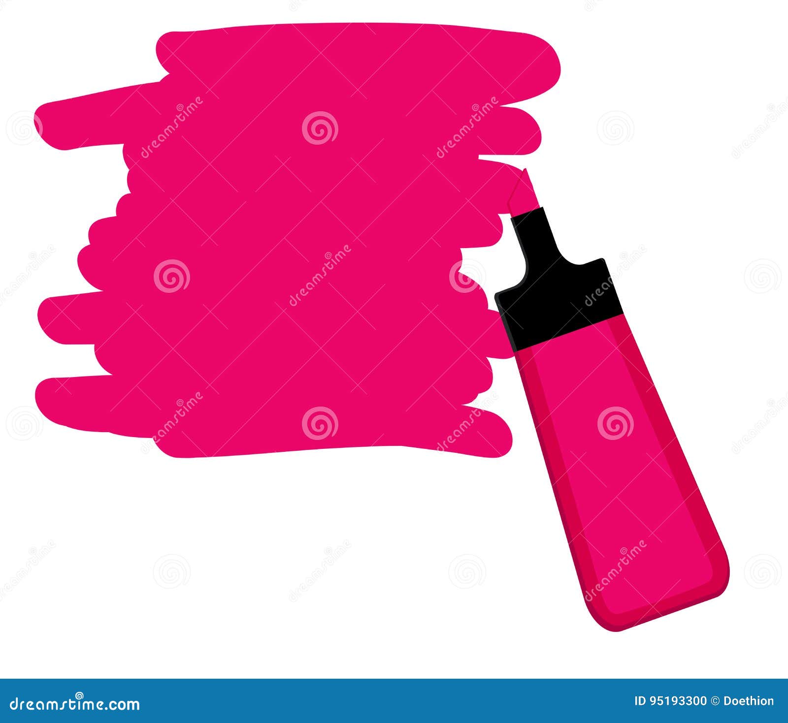 Pink Highlighter Transparent Brush Lines Set. Marker Highlight ...