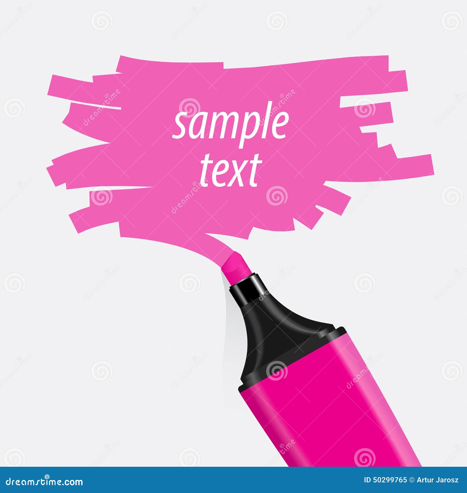 Pink Highlighter Transparent Brush Lines Set. Marker Highlight ...