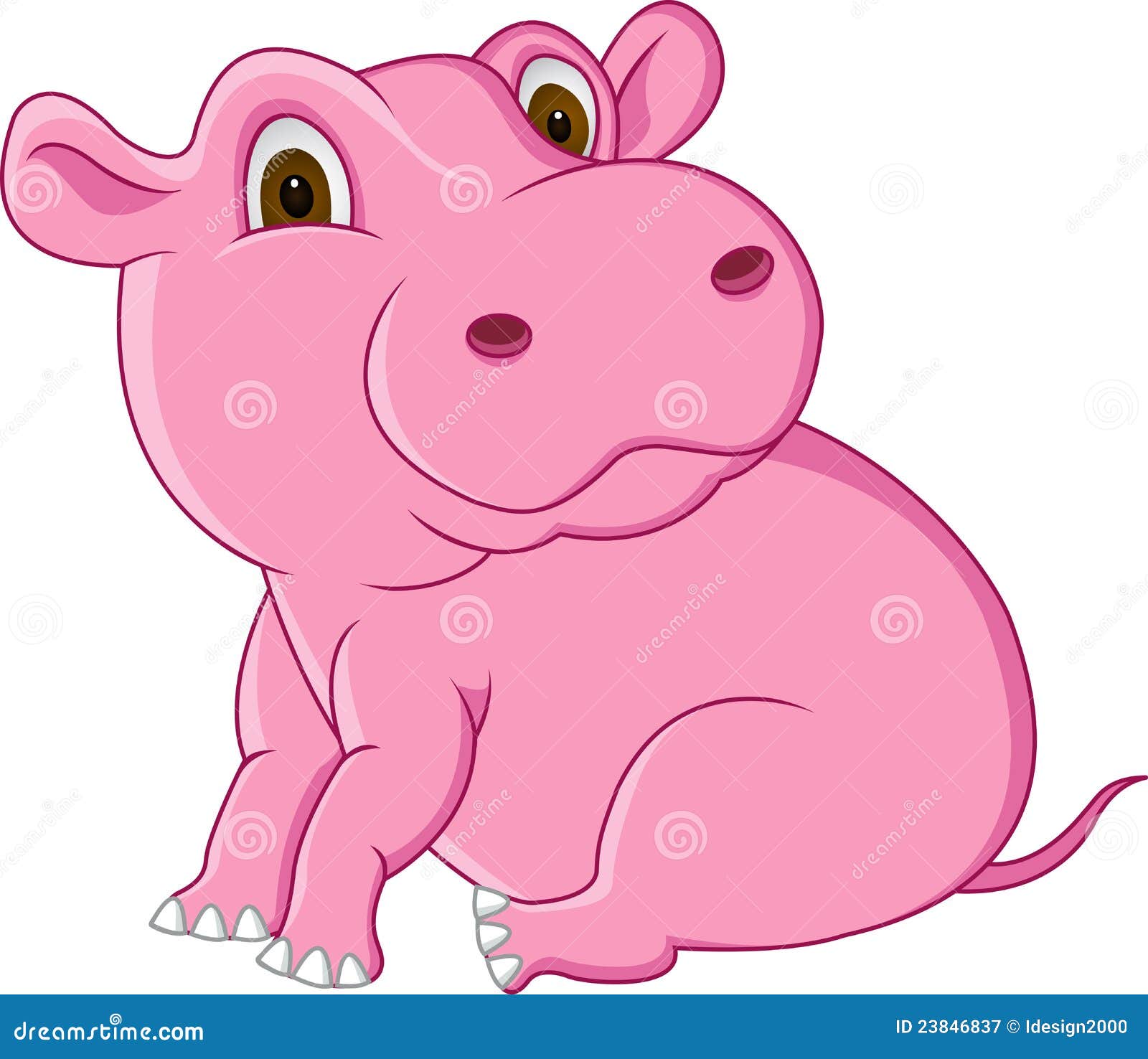 Pink hippo stock illustration. Illustration of large - 23846837