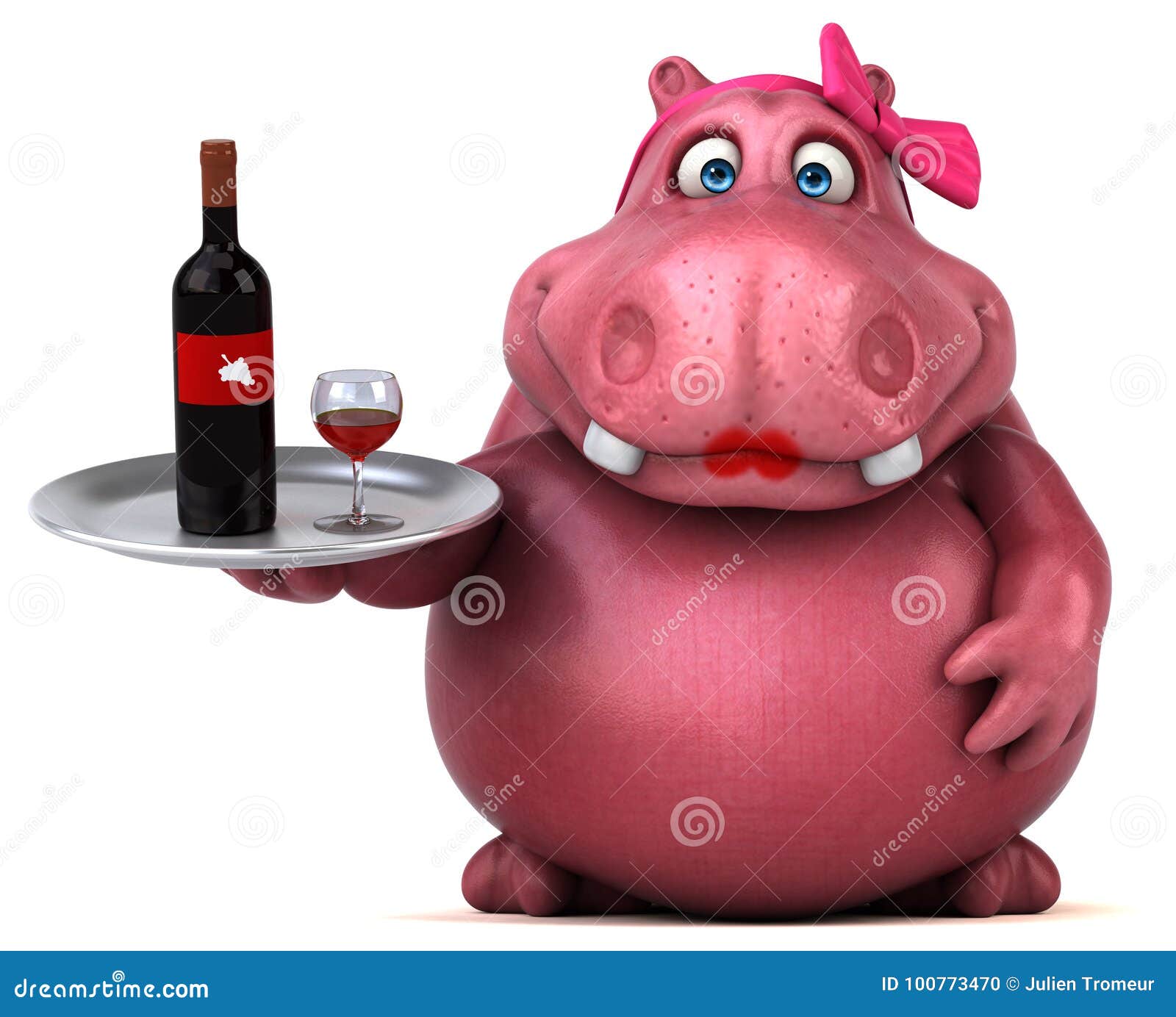 Hippo Fat Woman Vector Portrait Illustration On | CartoonDealer.com ...