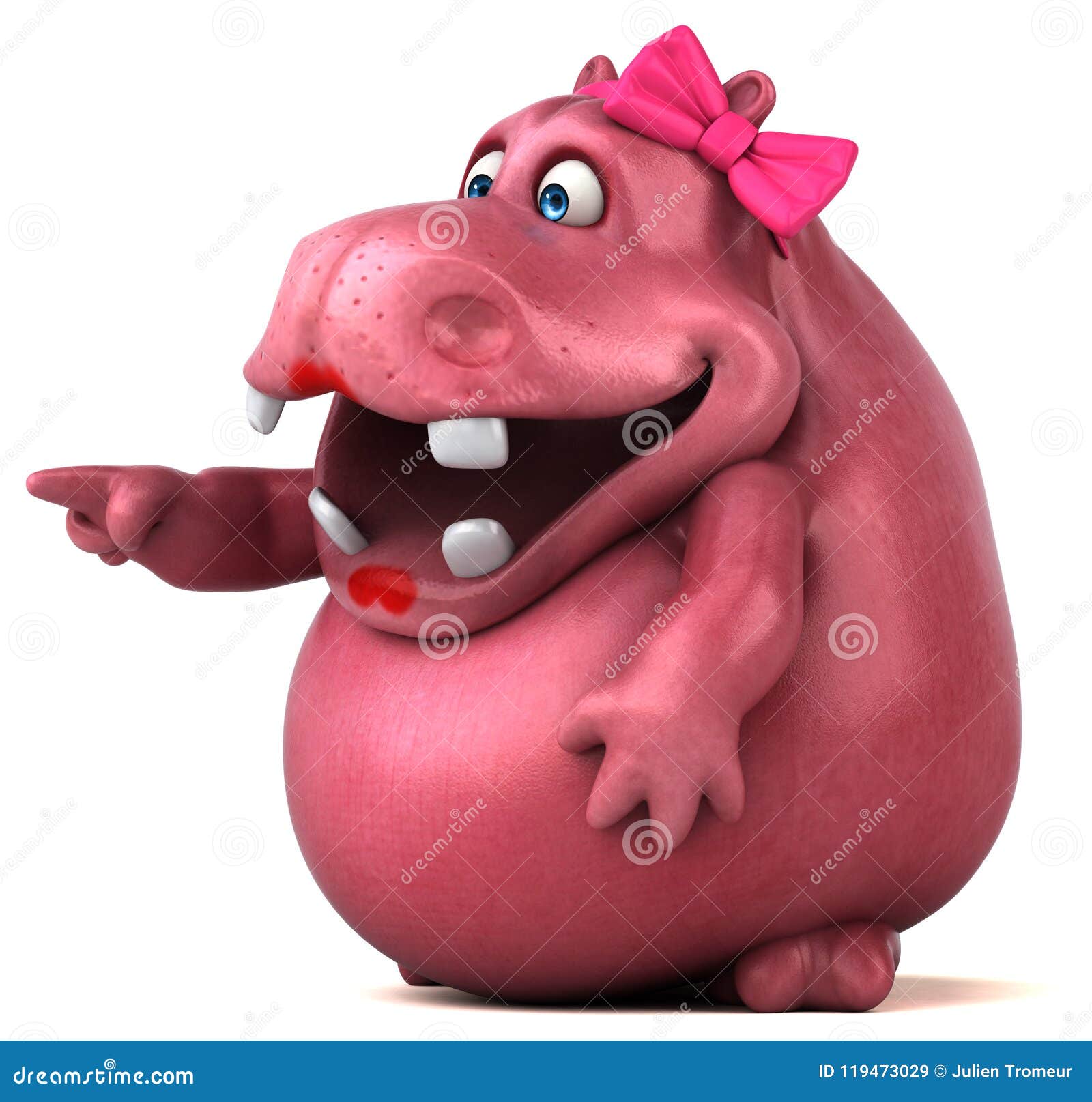 Pink Hippo - 3D Illustration Stock Illustration - Illustration of ...