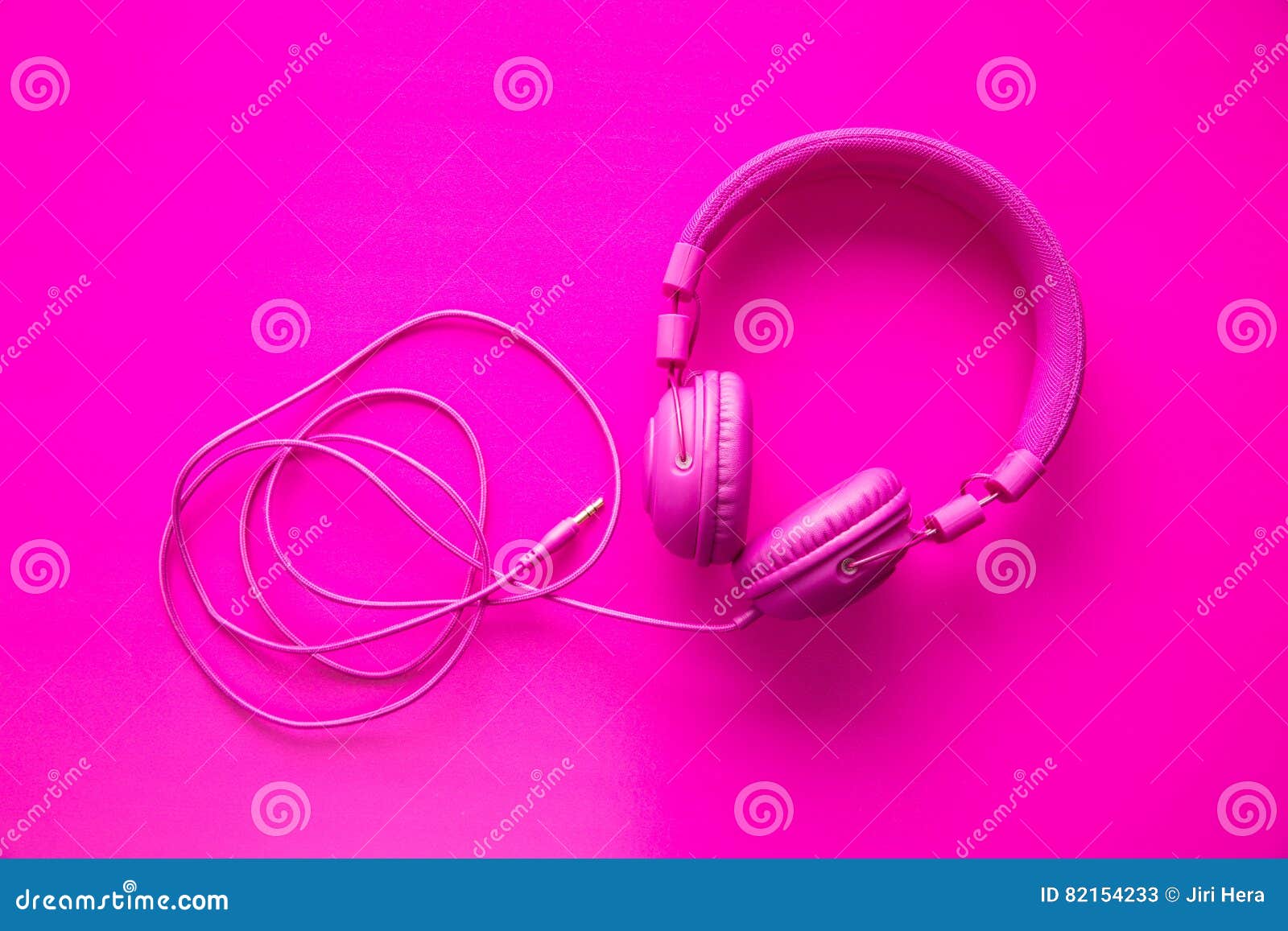 Pink hipster headphones. stock image. Image of equipment - 82154233